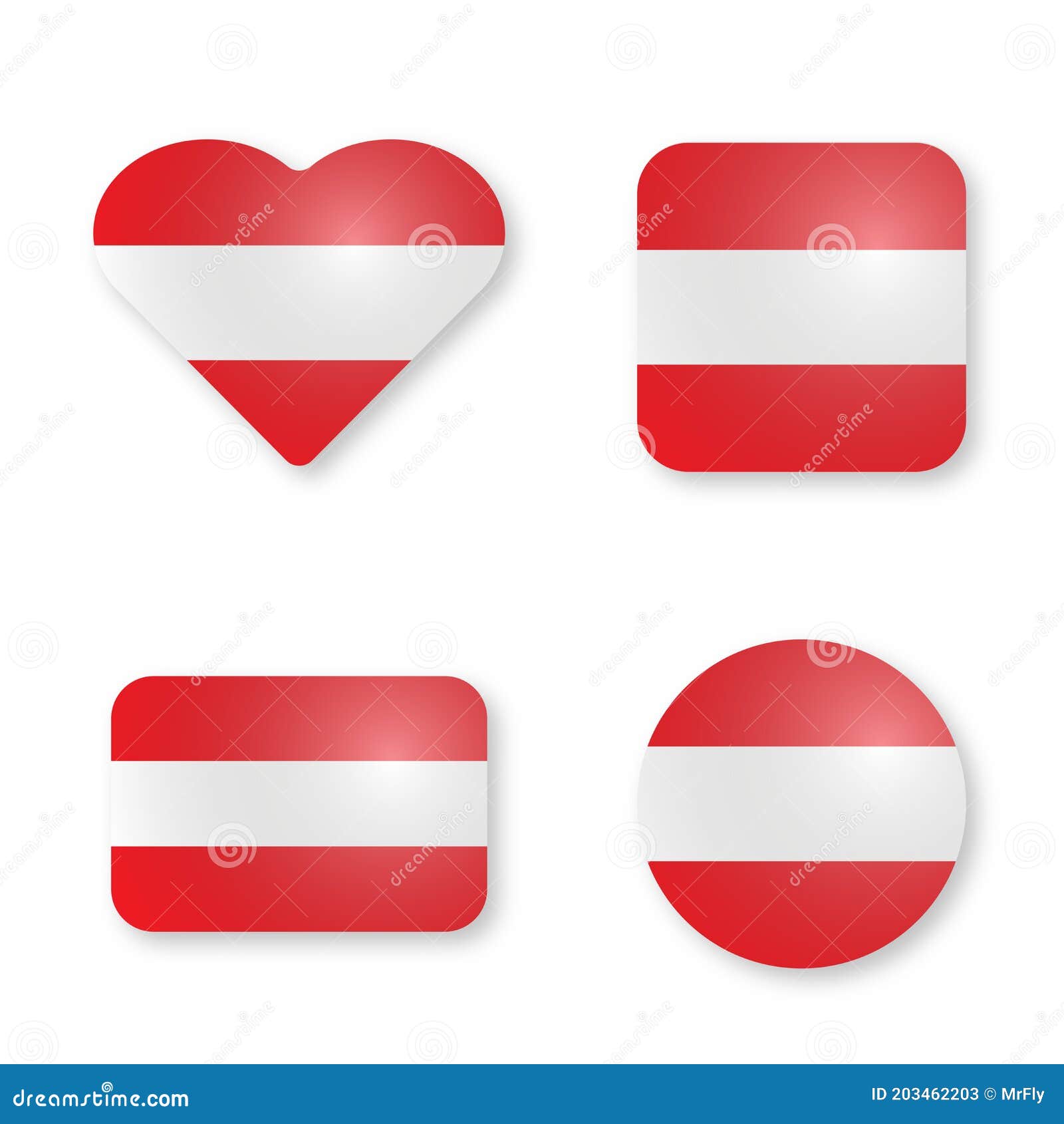 Austria Flag Sticker Set, Vector Illustration Stock Vector ...