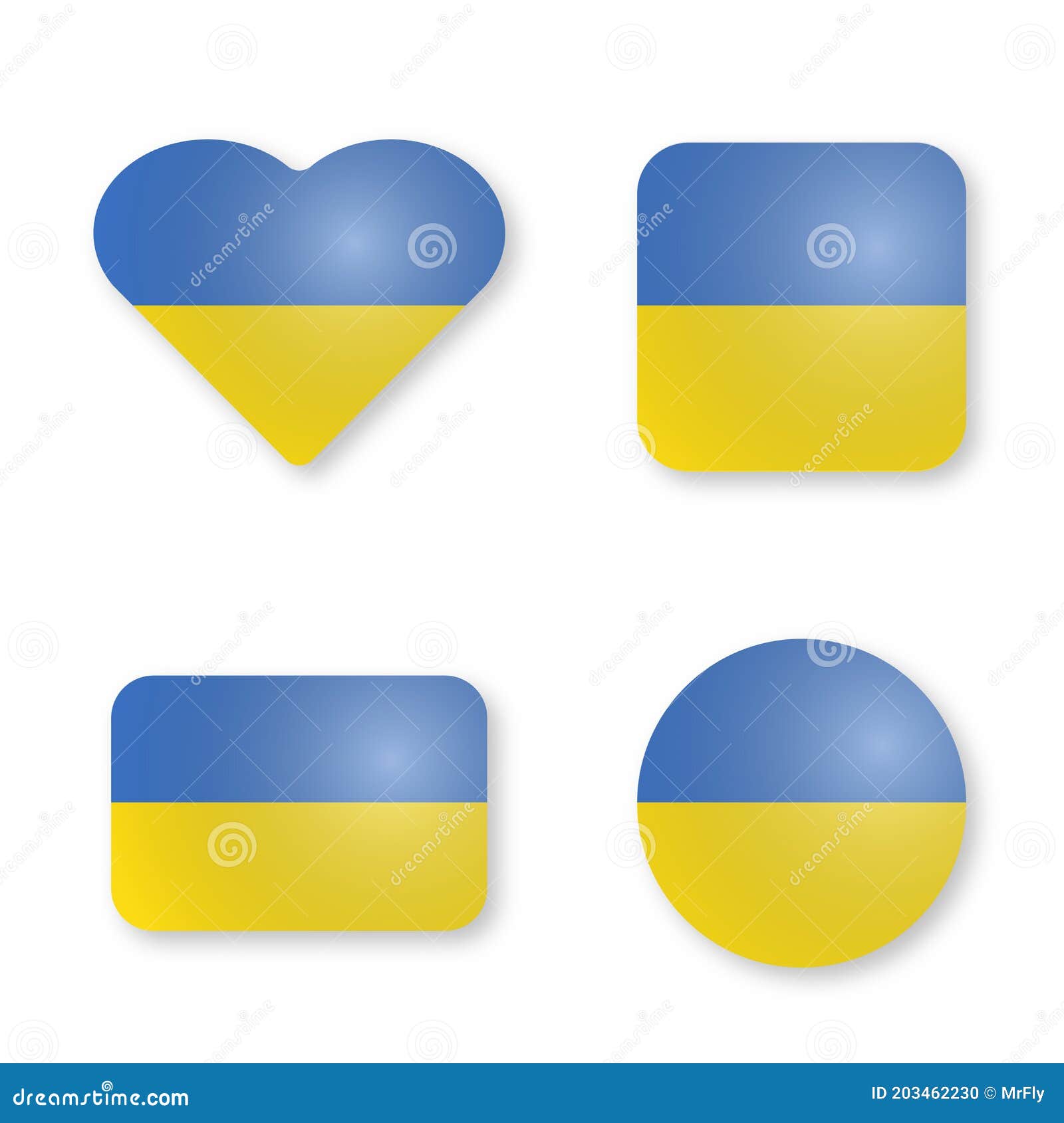 Ukraine Flag Sticker Set, Vector Illustration Stock Vector ...