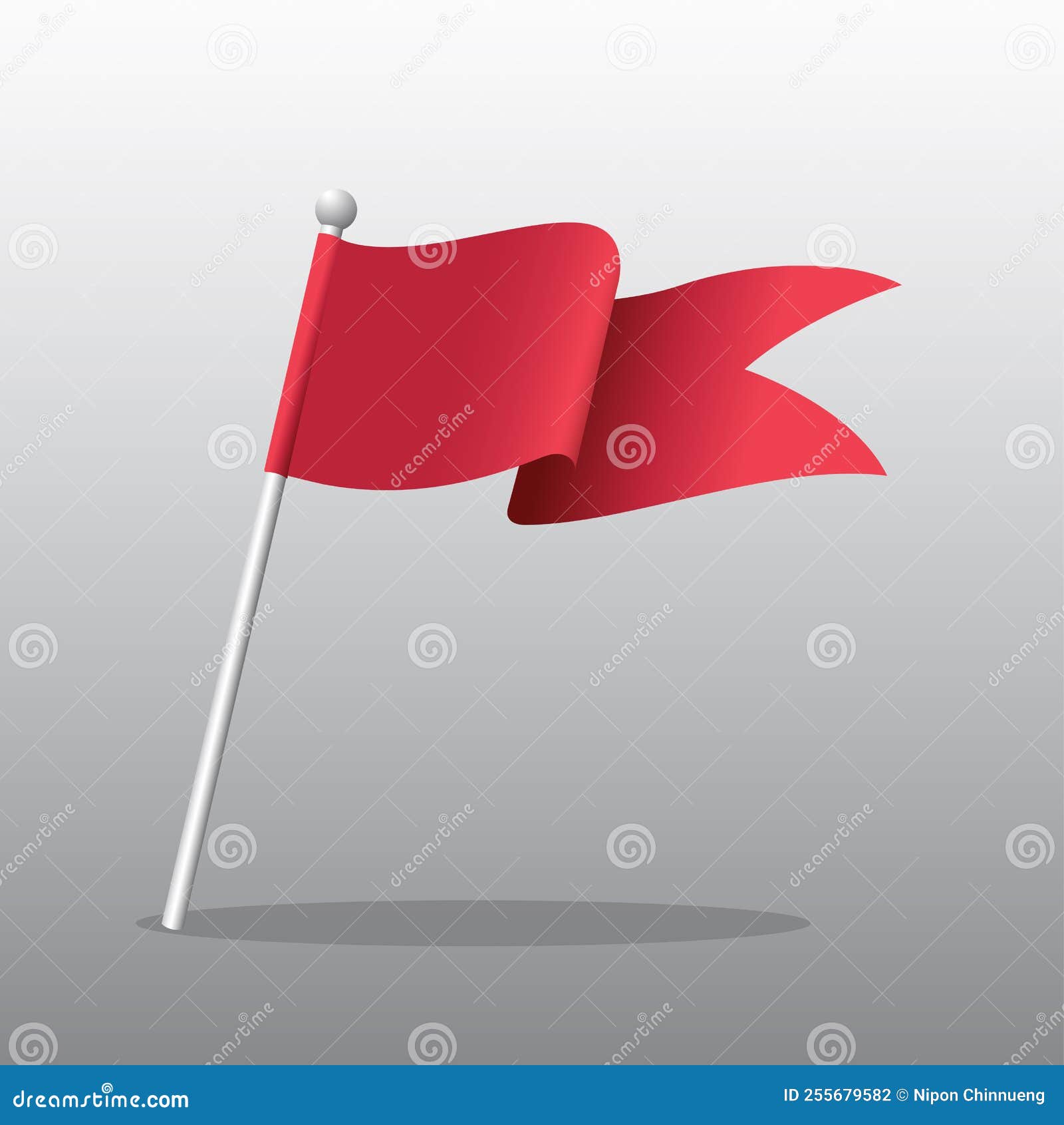 Fluttering Two-pointed End Flags, Element and Decoration Design. Stock ...