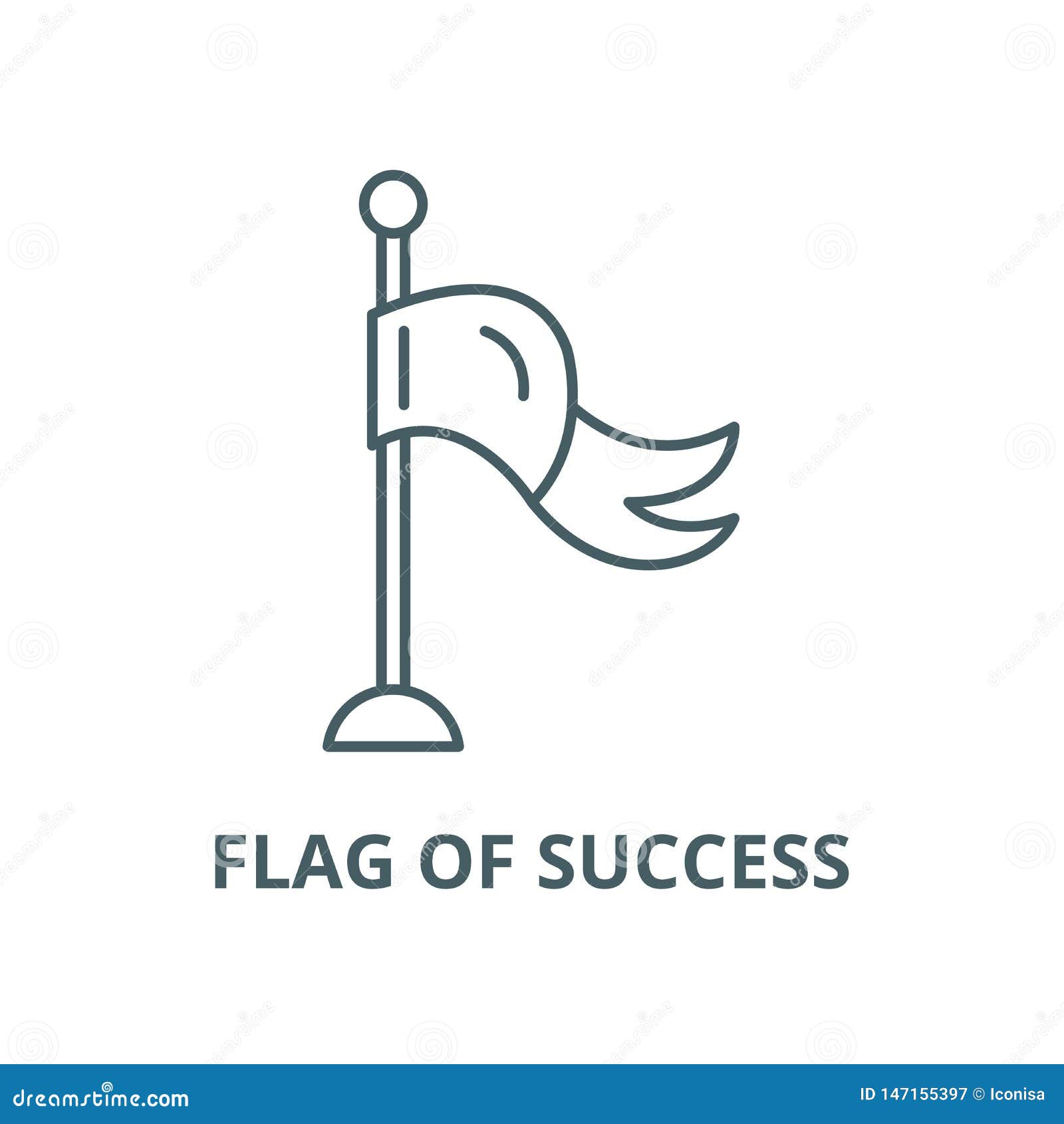 Flag of Success Vector Line Icon, Linear Concept, Outline Sign, Symbol ...