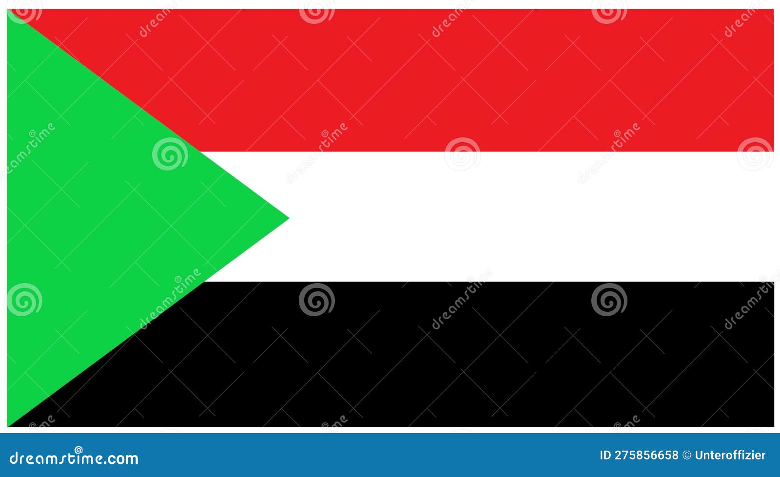 The Flag of Sudan with Three Equal Black White Red Horizontal Bands and ...