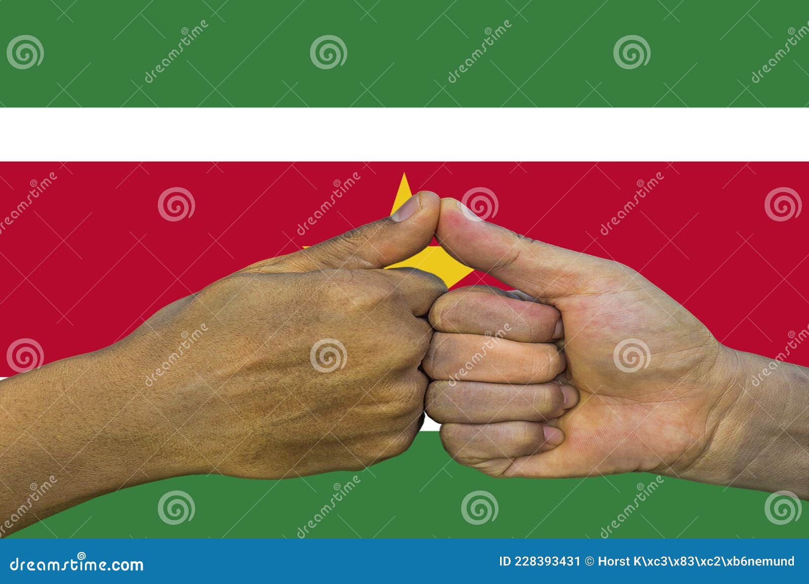 Flag of Suriname, Intergration of a Multicultural Group of Young People ...