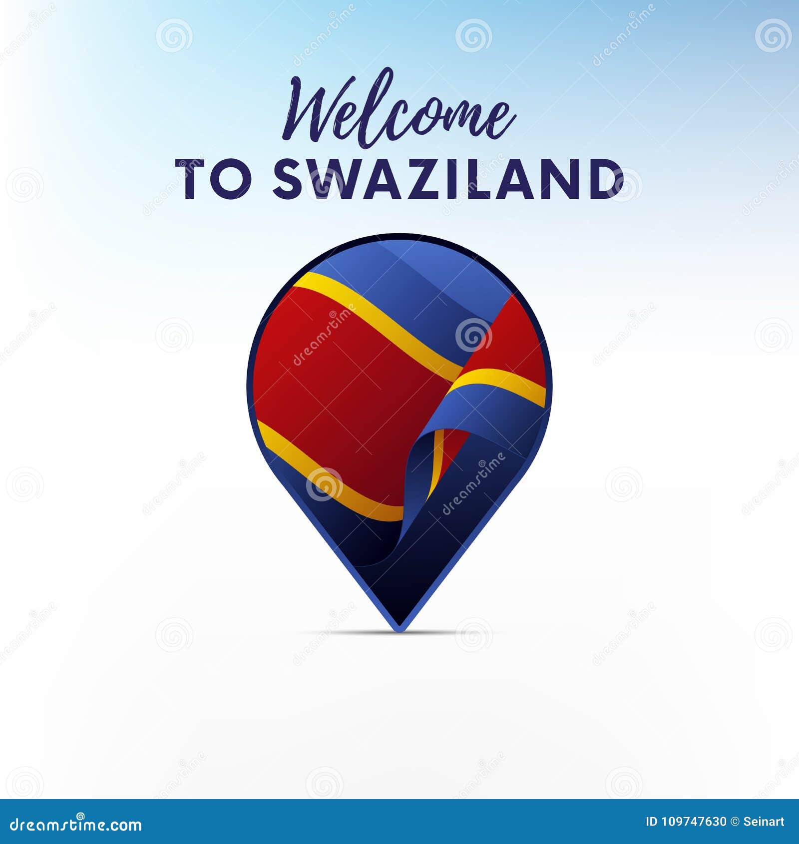 Flag of Swaziland in Shape of Map Pointer or Marker. Welcome To ...