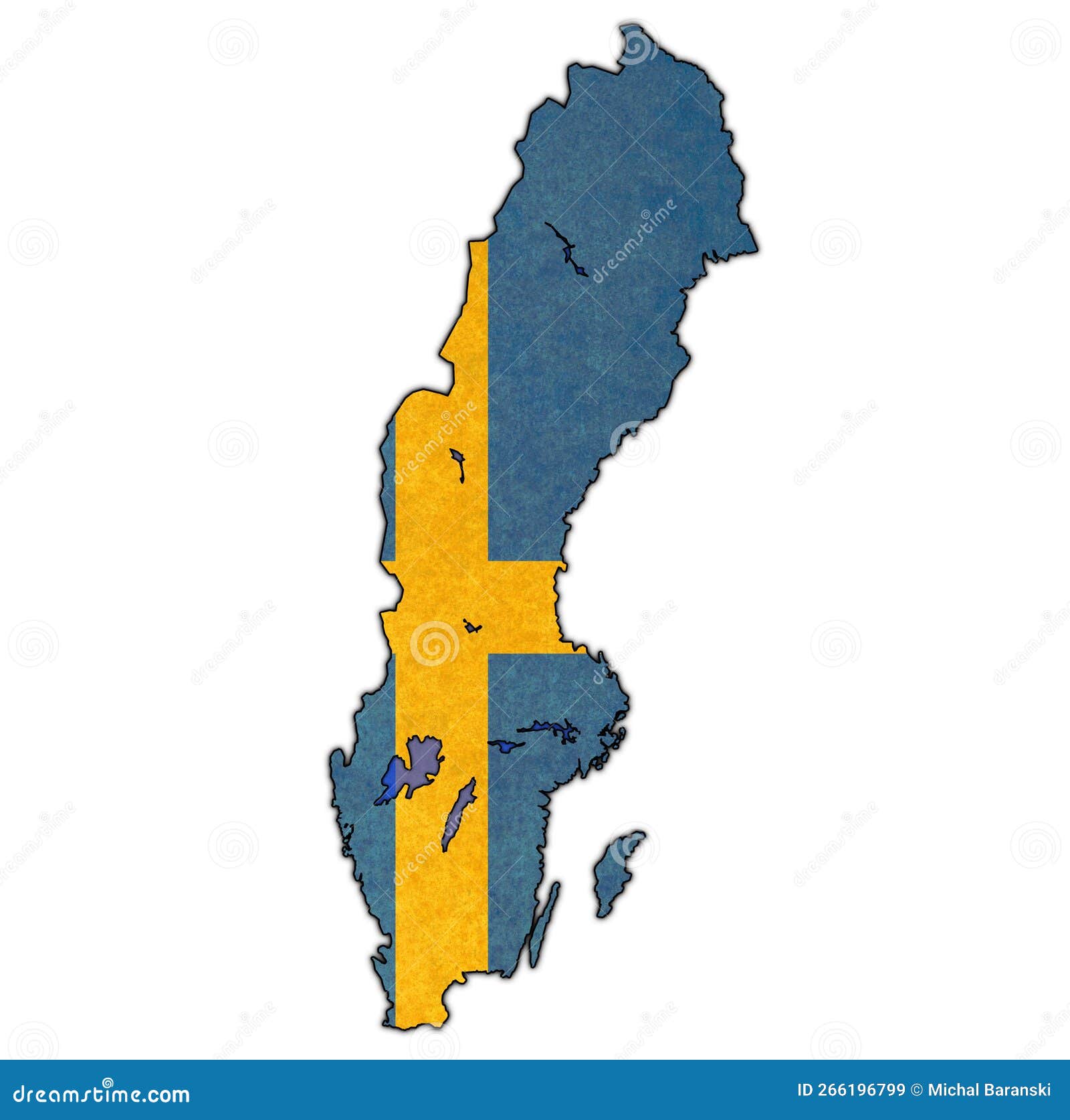 Flag of sweden on map stock illustration. Illustration of region ...
