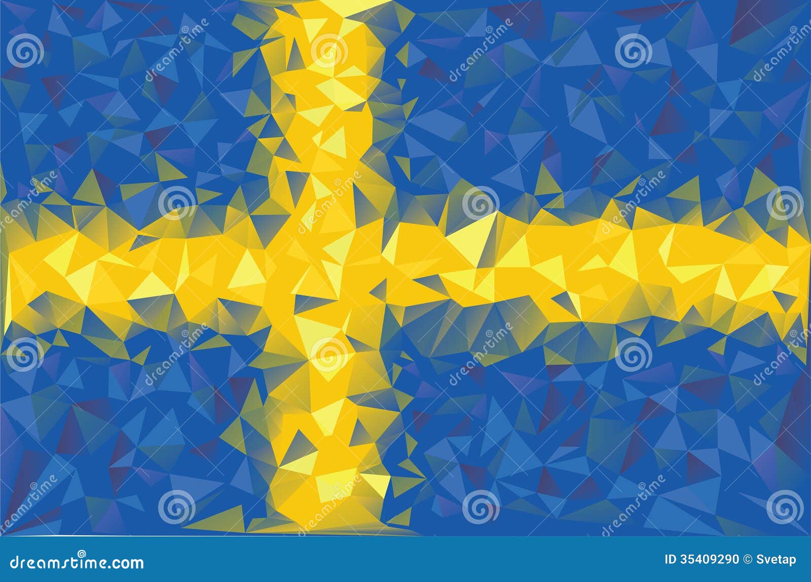 Flag Sweden. stock vector. Illustration of geometric - 35409290