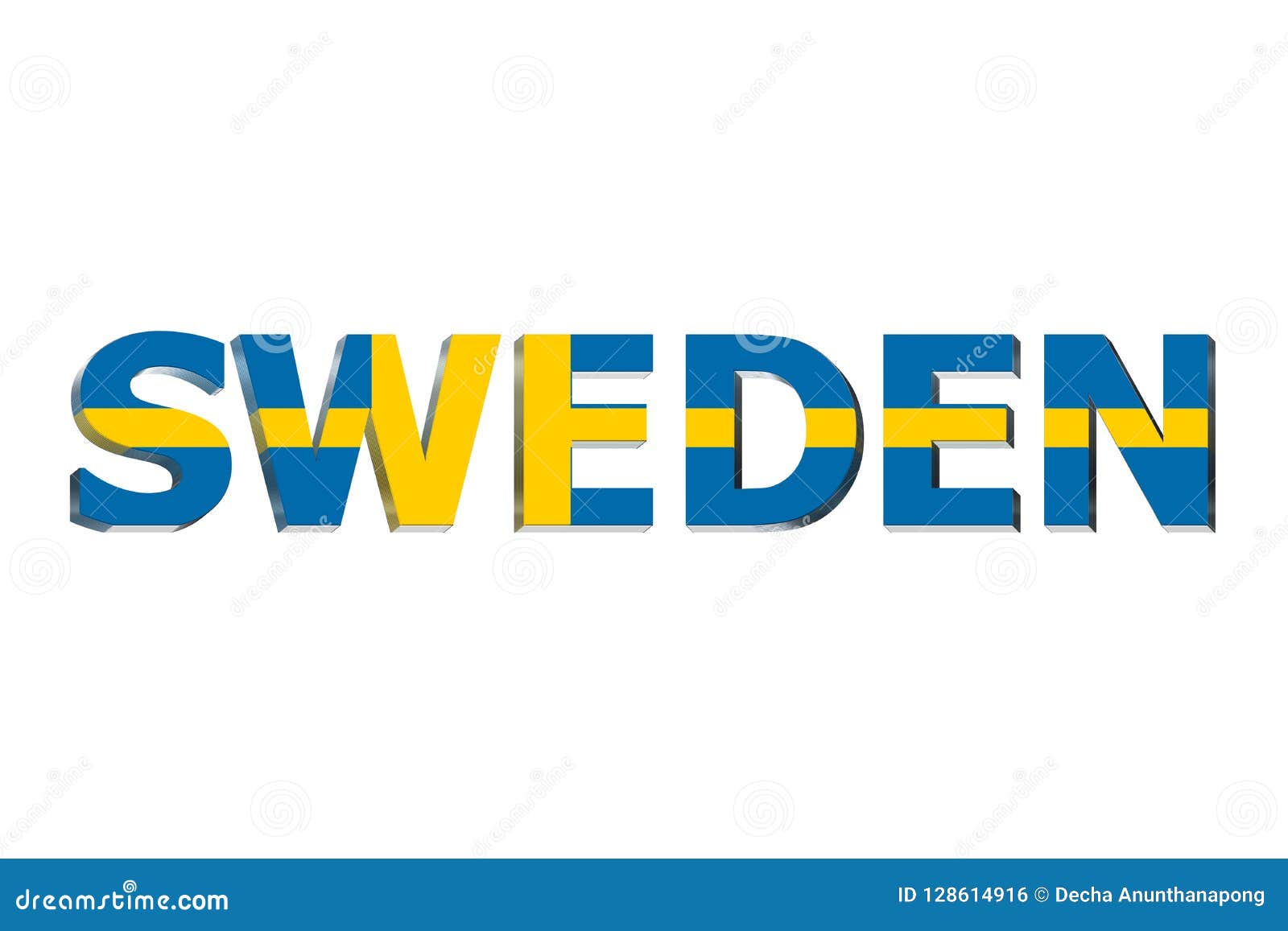 Flag of Sweden on text stock illustration. Illustration of pattern ...