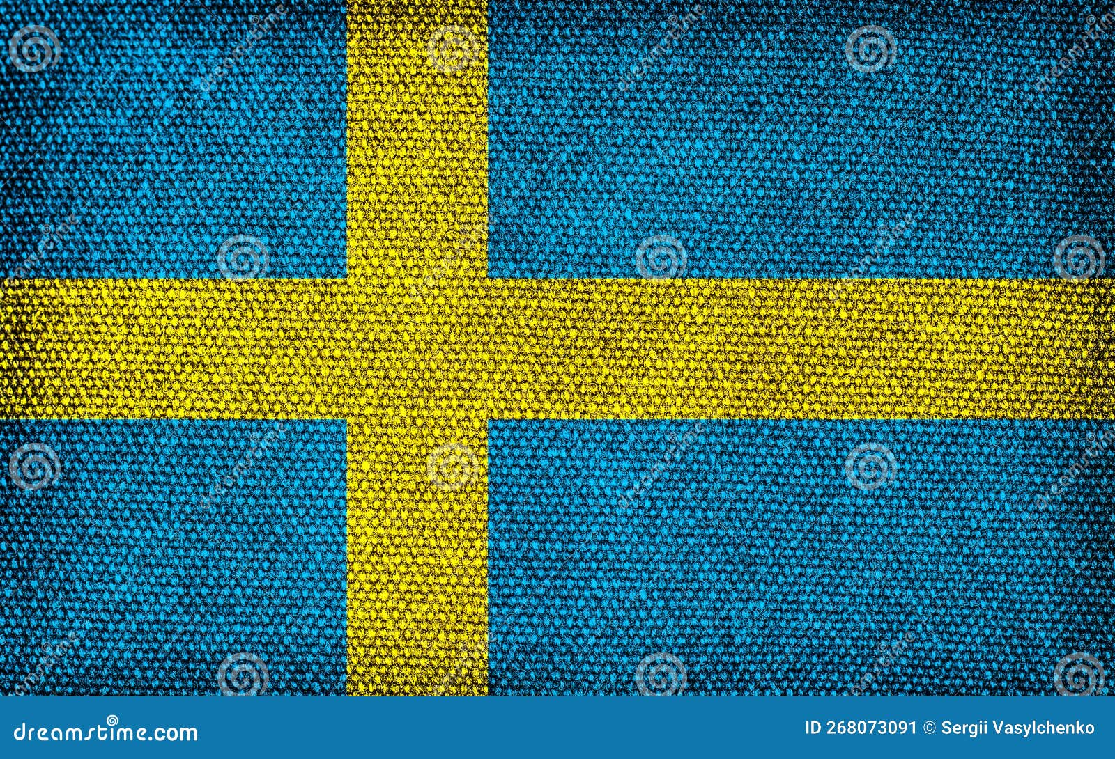 Flag of Sweden with the Texture of Rough Fabric. Stock Image - Image of ...