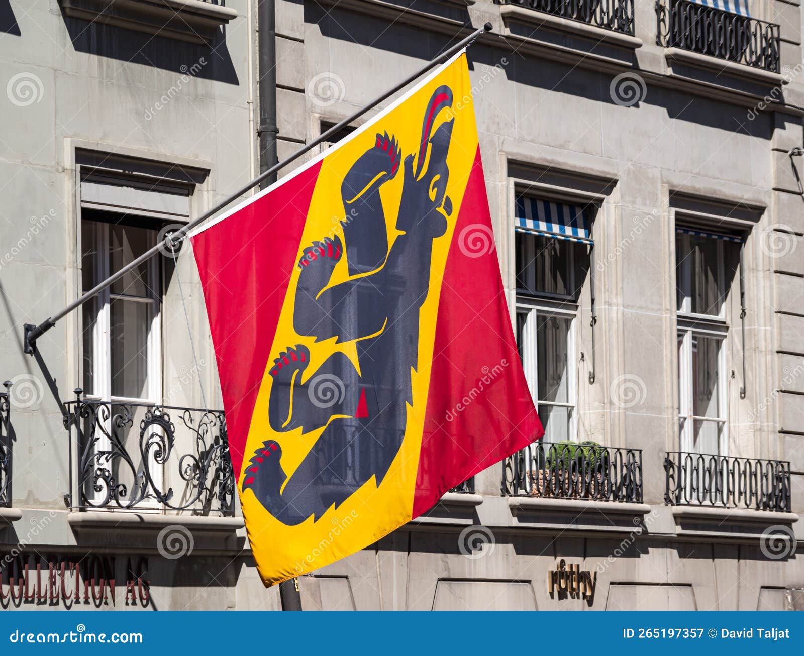 Flag of swiss canton Bern stock image. Image of waving - 265197357