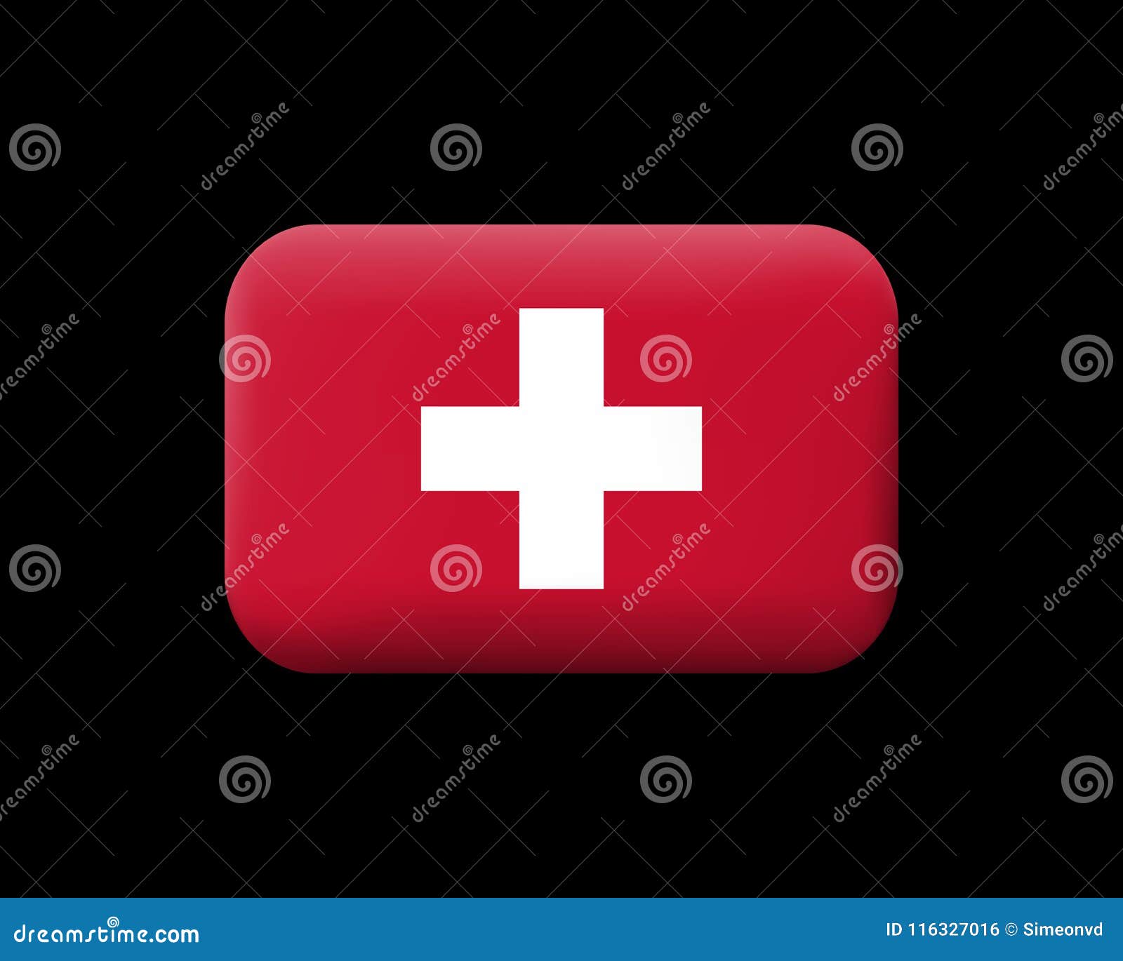 Flag of Switzerland. Matted Vector Icon and Button Stock Vector ...