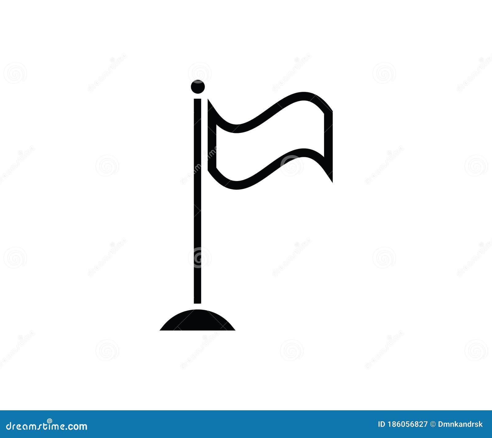 Flag symbol shape icon stock vector. Illustration of flagpole - 186056827