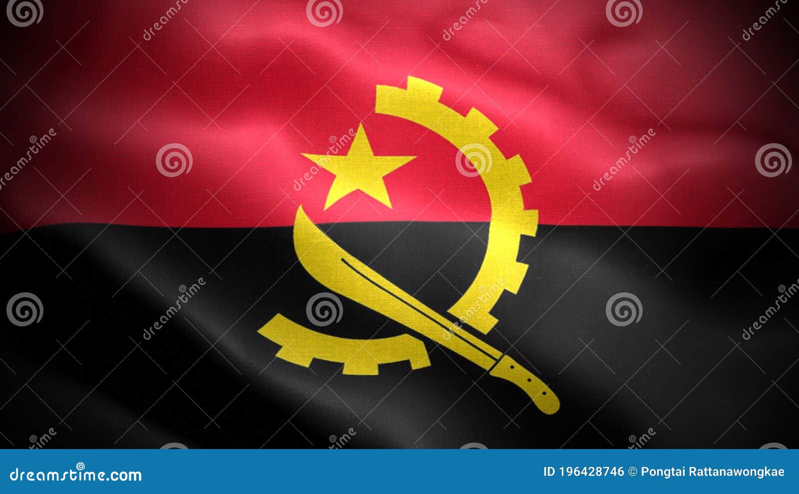 Close Up Waving Flag of Angola. Flag Symbols of Angola. Stock ...