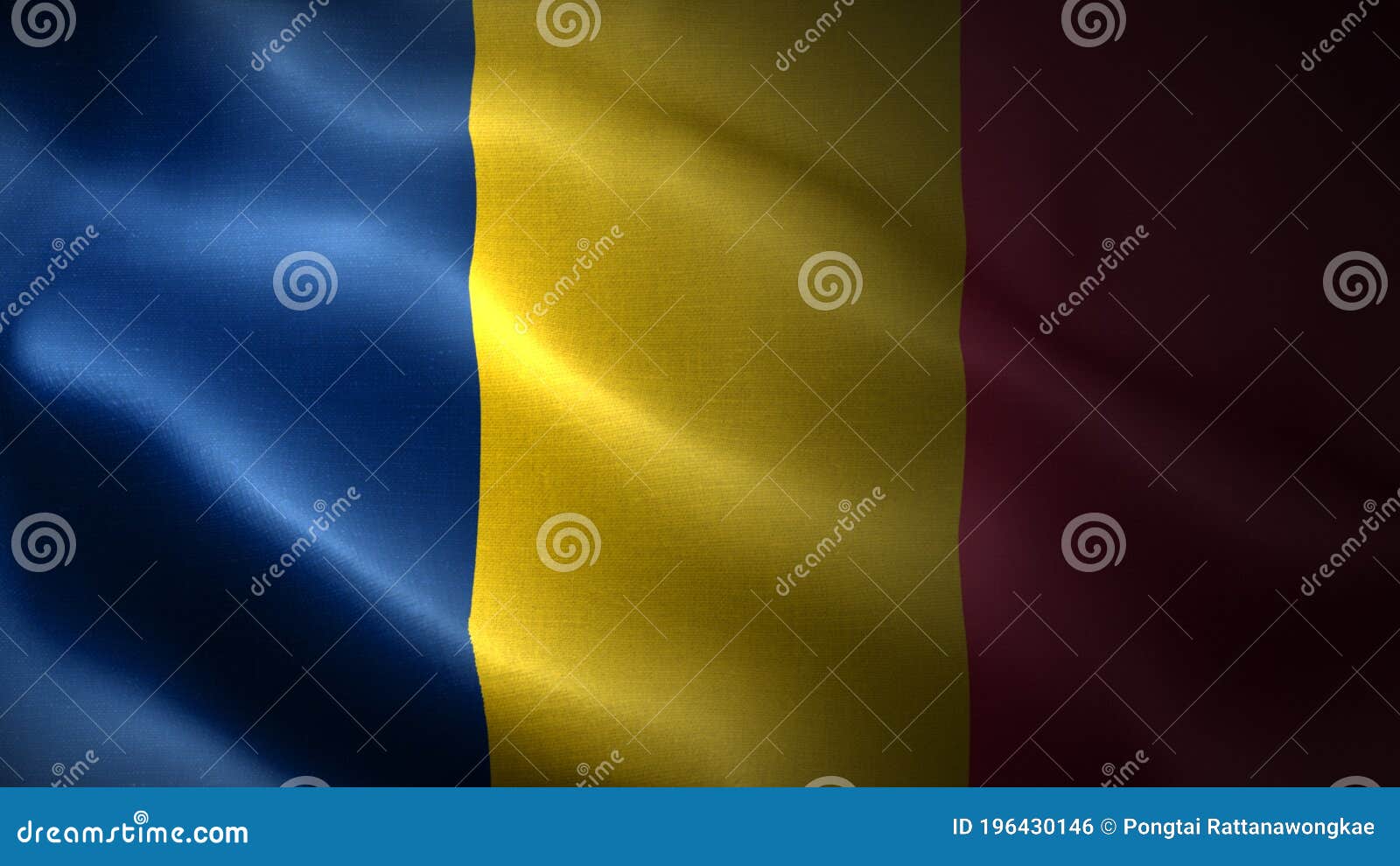 Close Up Waving Flag of Chad. Flag Symbols of Chad. Stock Illustration ...