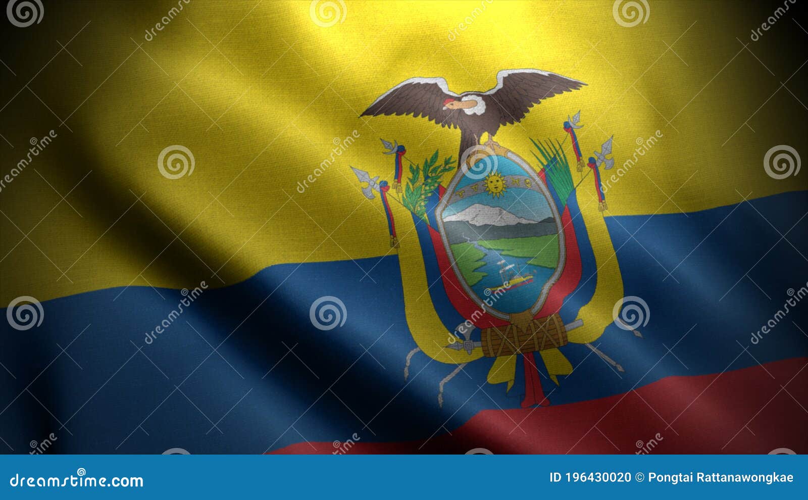 Close Up Waving Flag of Ecuador. Flag Symbols of Ecuador. Stock ...