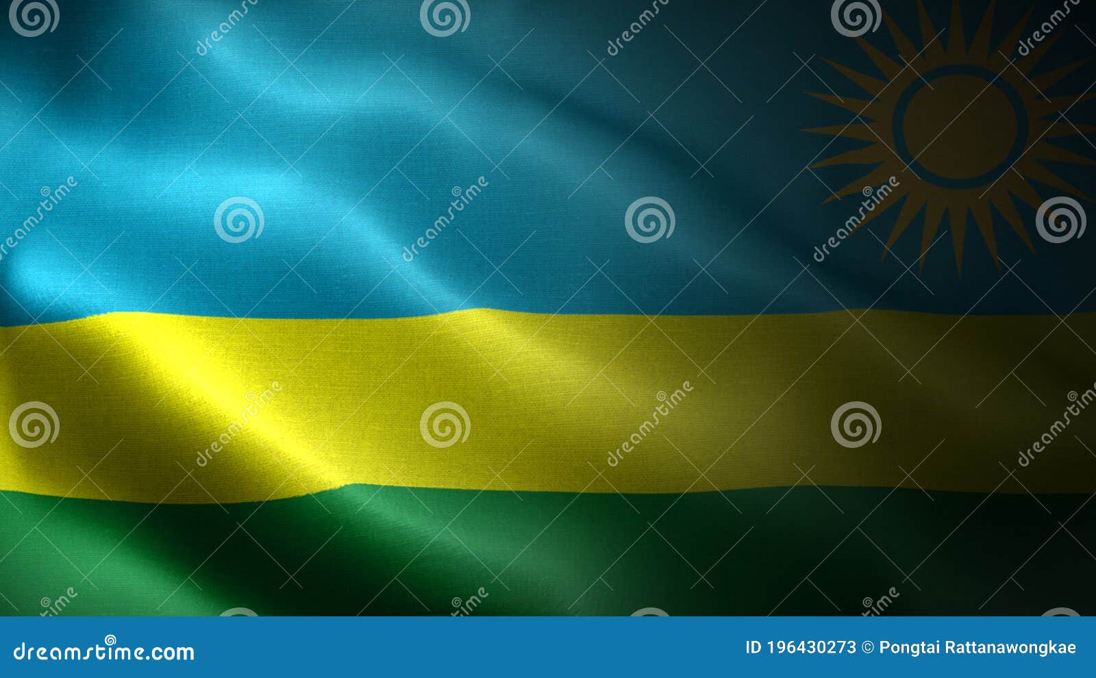 Close Up Waving Flag of Rwanda. Flag Symbols of Rwanda. Stock ...