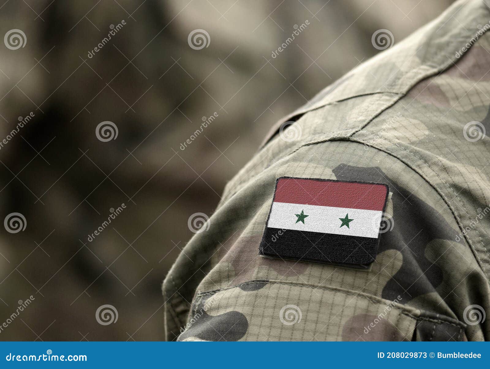 Flag of Syria on Military Uniform Collage Stock Image - Image of ...