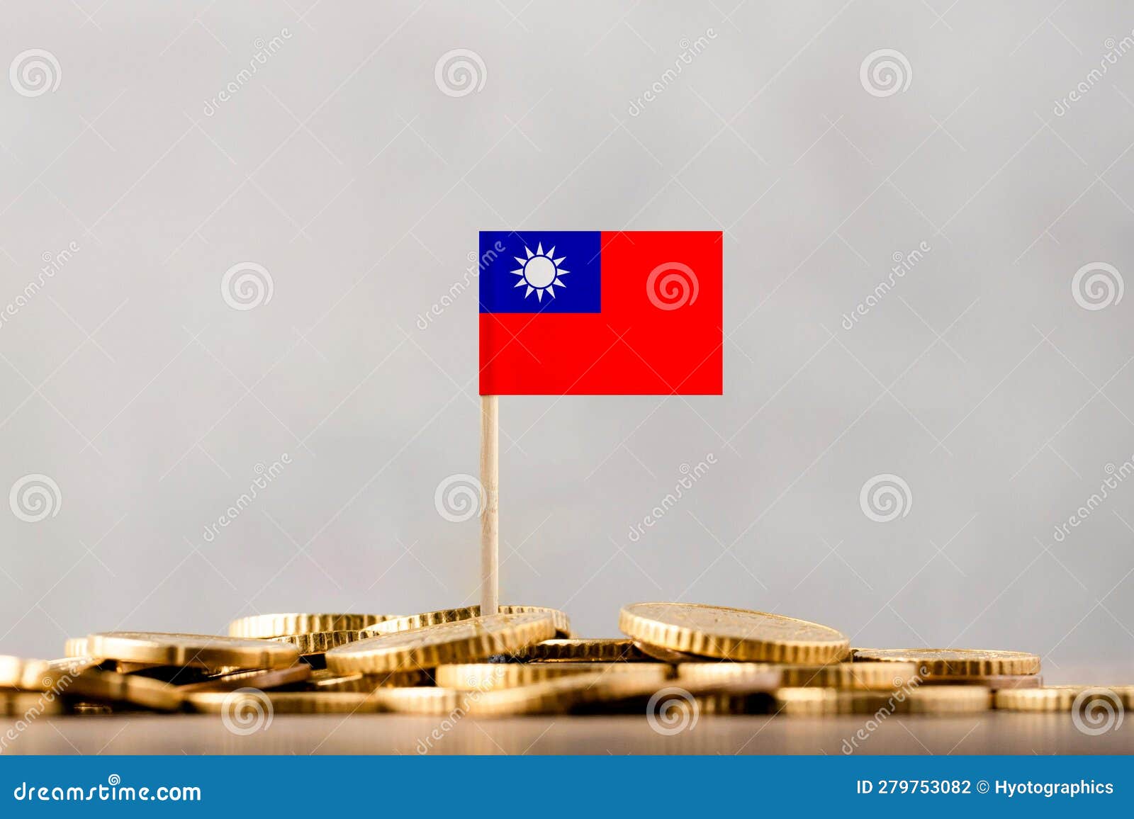 The Flag of Taiwan with Coins. Stock Photo - Image of accounting, broke ...