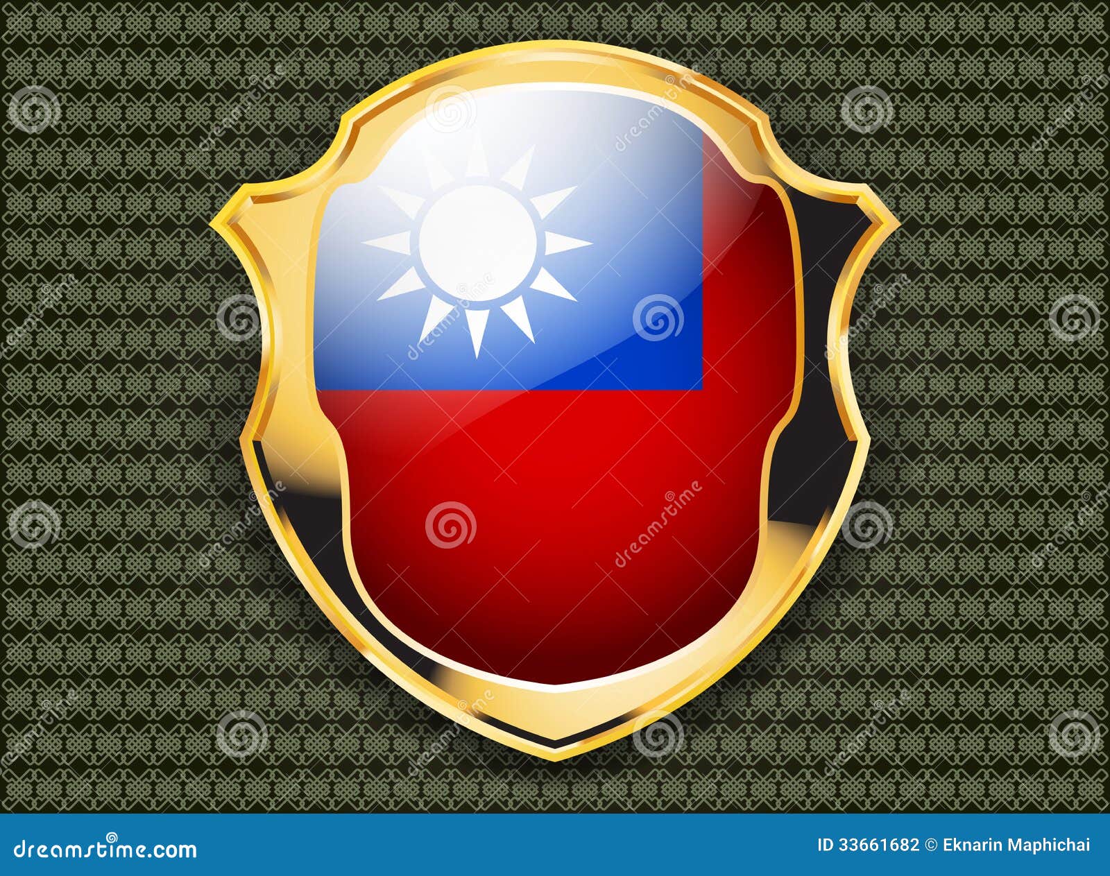 Flag of Taiwan stock illustration. Illustration of glossy - 33661682