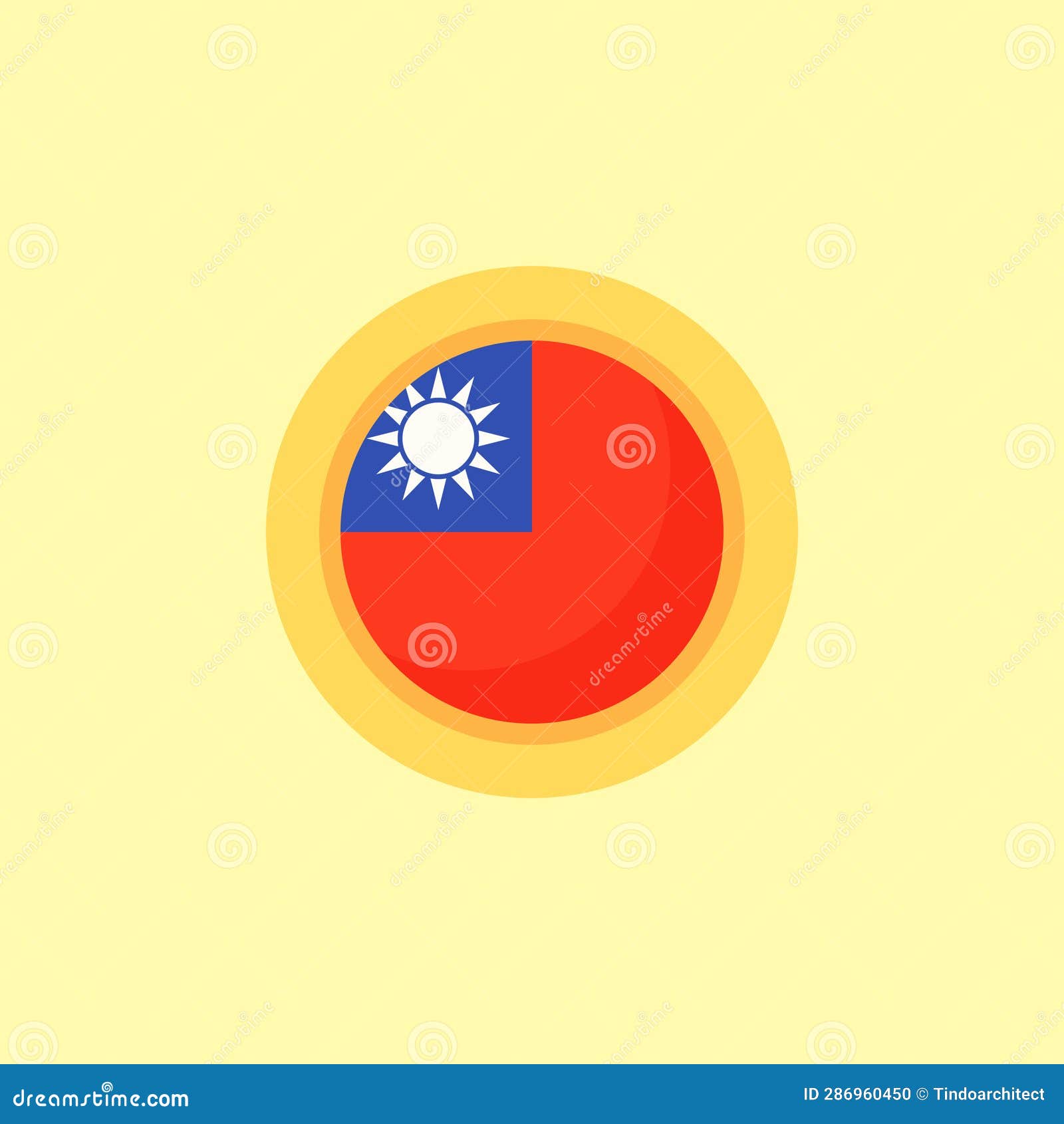 Taiwan - Circular Flag stock illustration. Illustration of isolated ...