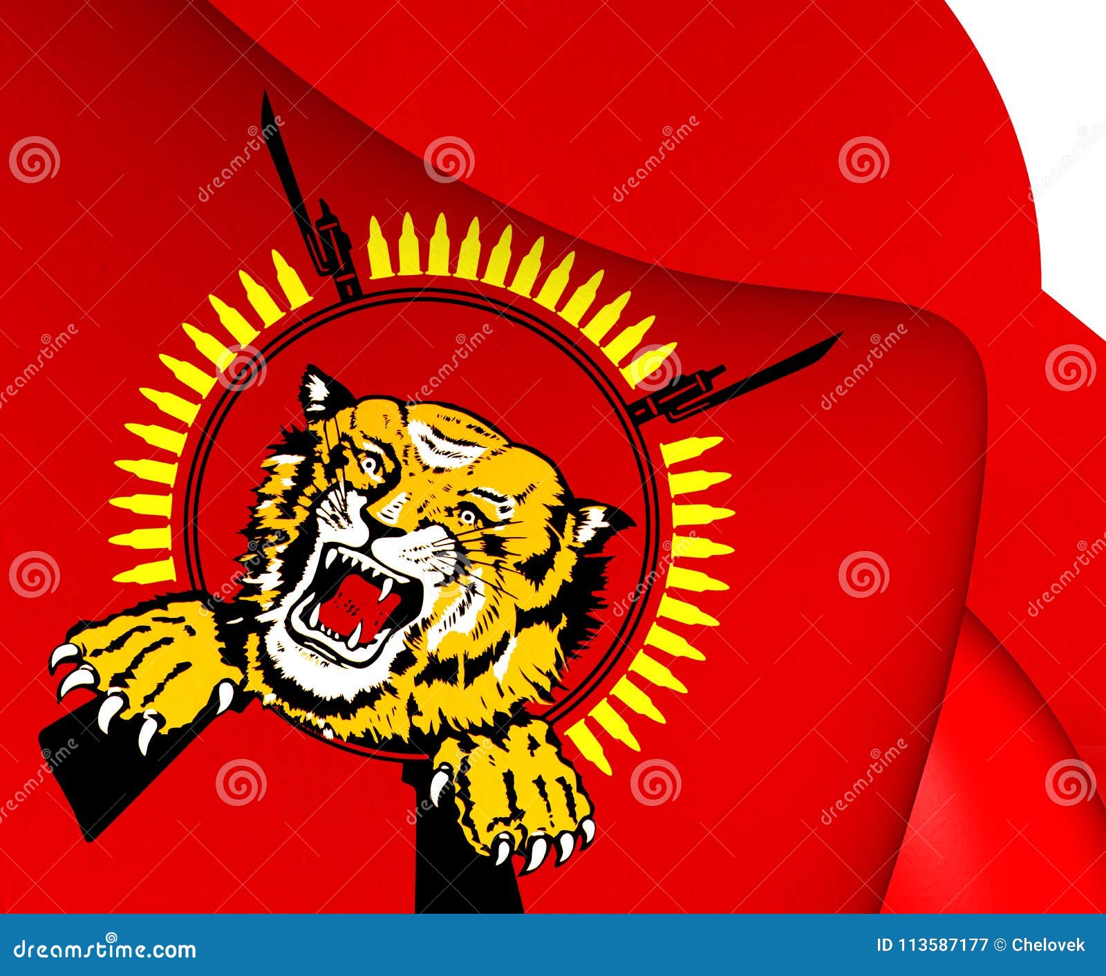 Flag of Tamil Eelam stock illustration. Illustration of tamil - 113587177
