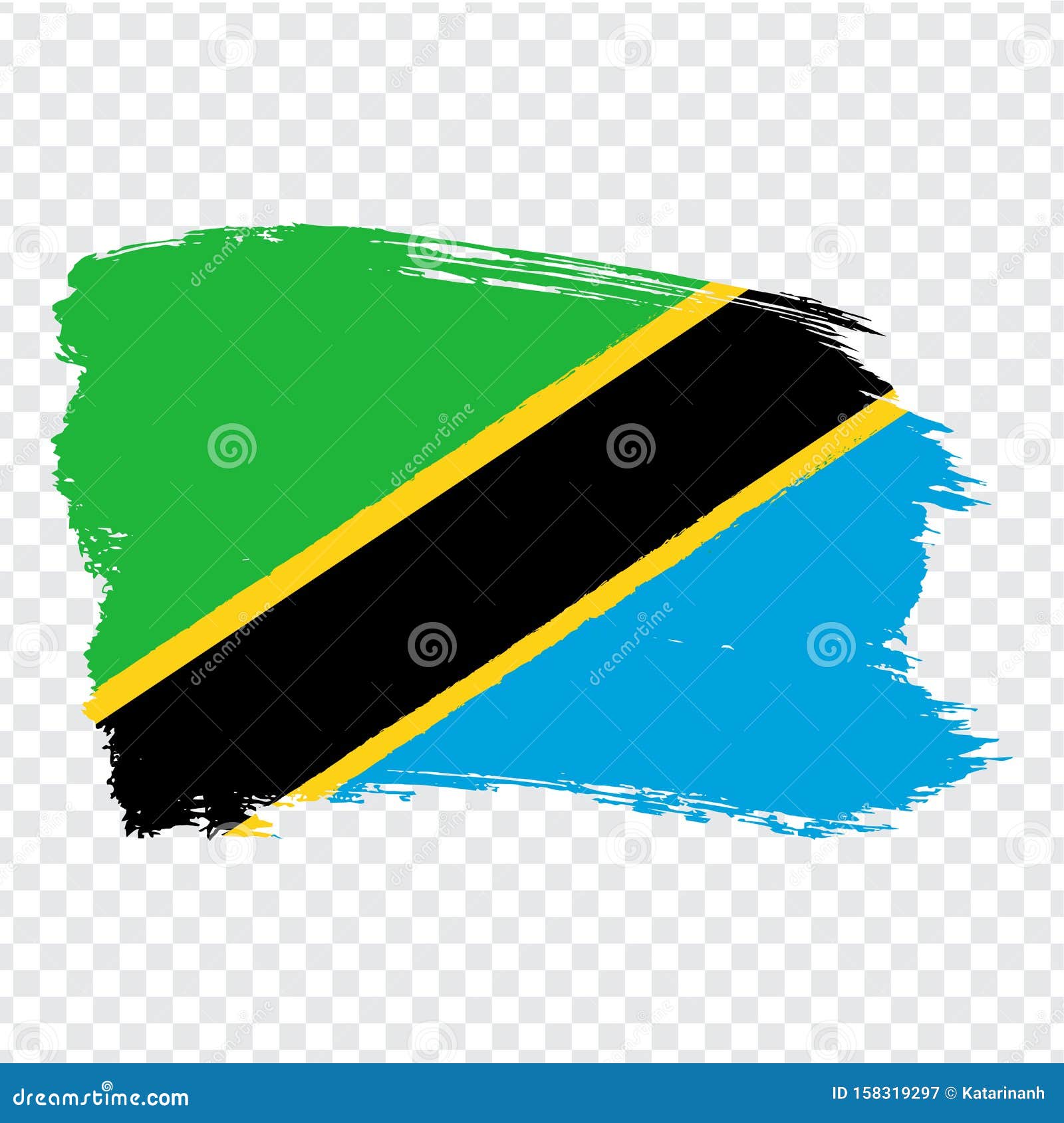 Flag Tanzania From Brush Strokes Flag United Republic Of Tanzania On