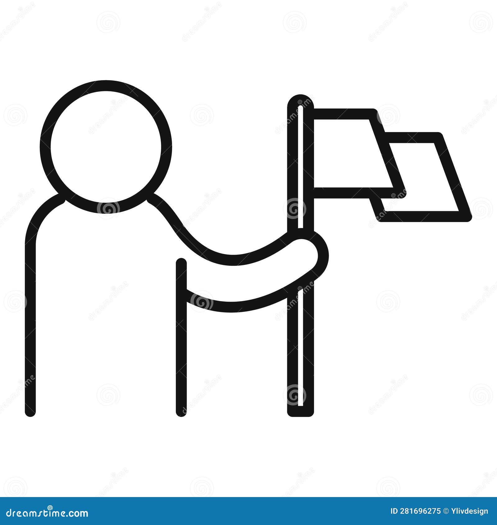 Flag Target Value Icon Outline Vector. Core Purpose Stock Vector ...