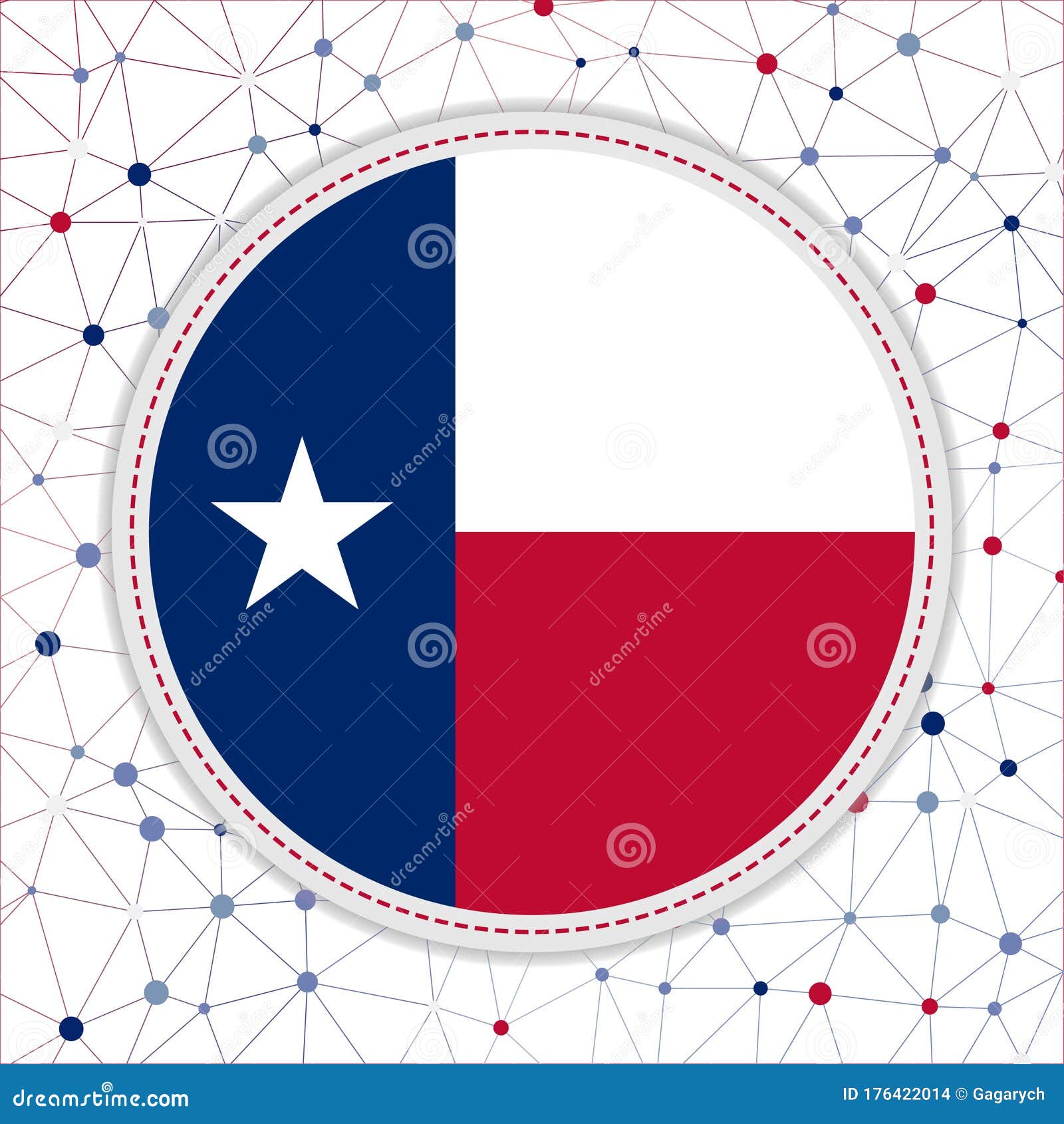 Flag of Texas with Network Background. Stock Vector - Illustration of ...