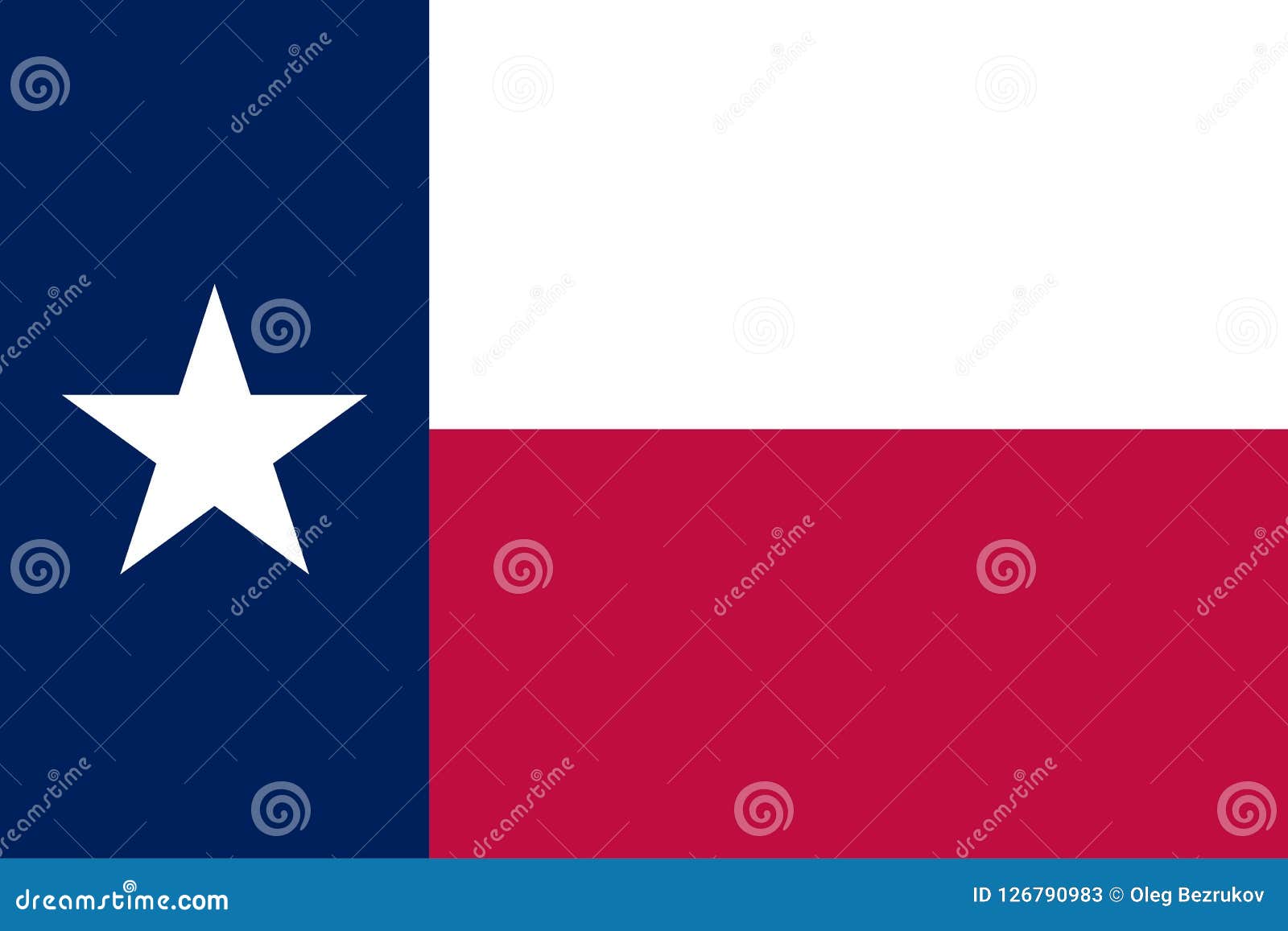 Flag of Texas State. Official Colors: Dark Blue 281 Red 193 . Correct ...