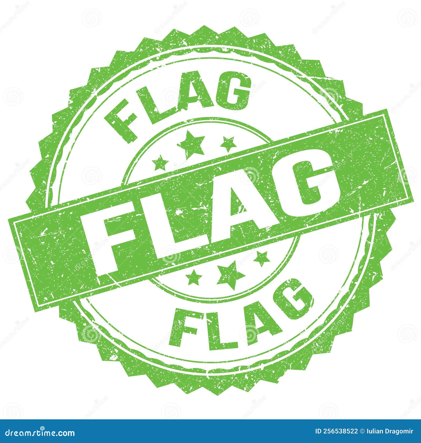 FLAG Text on Green Round Stamp Sign Stock Illustration - Illustration ...