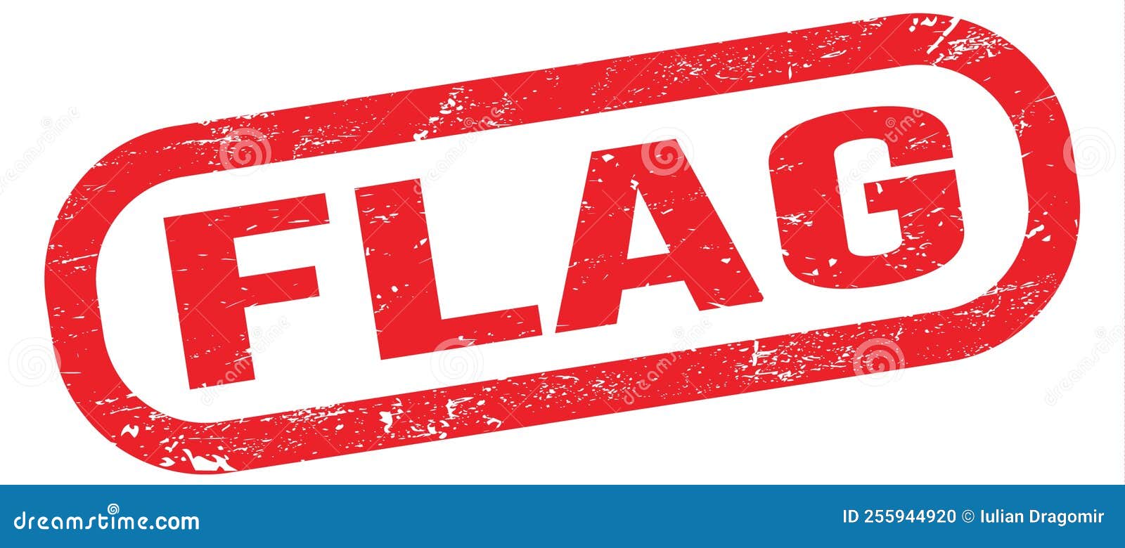 FLAG, Text on Red Rectangle Stamp Sign Stock Illustration ...