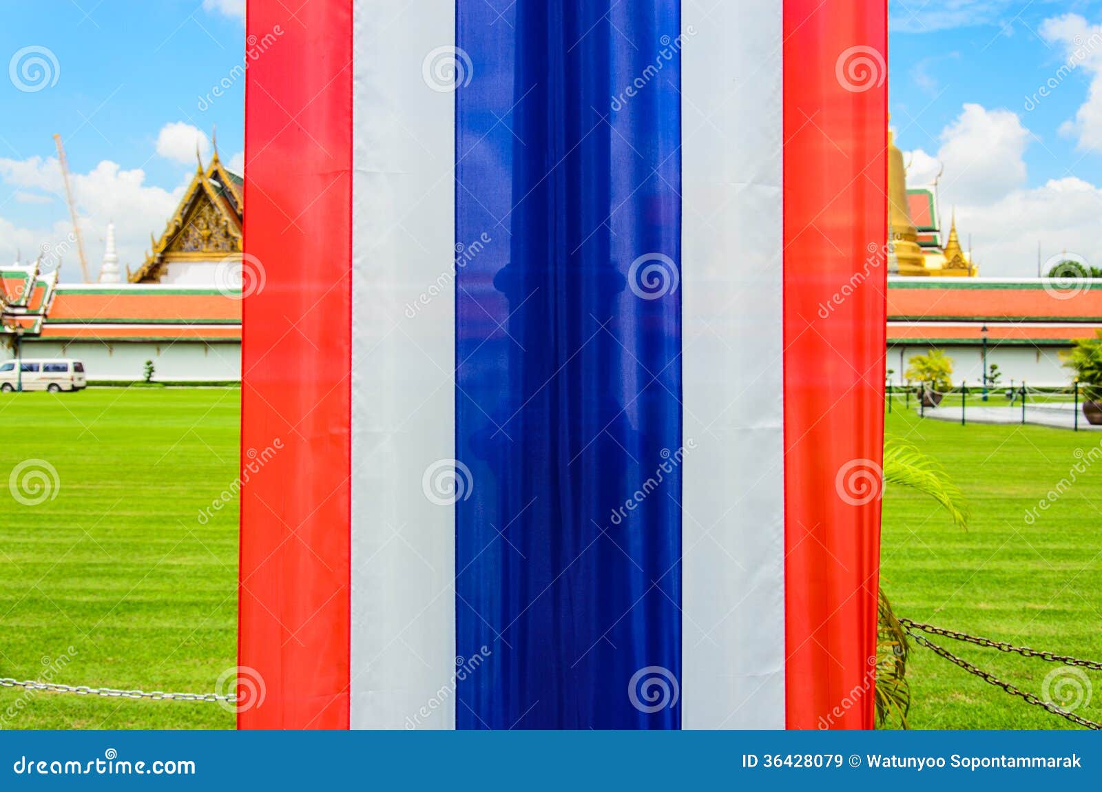Flag of Thailand in Wat Pha Kaew Stock Image - Image of background ...