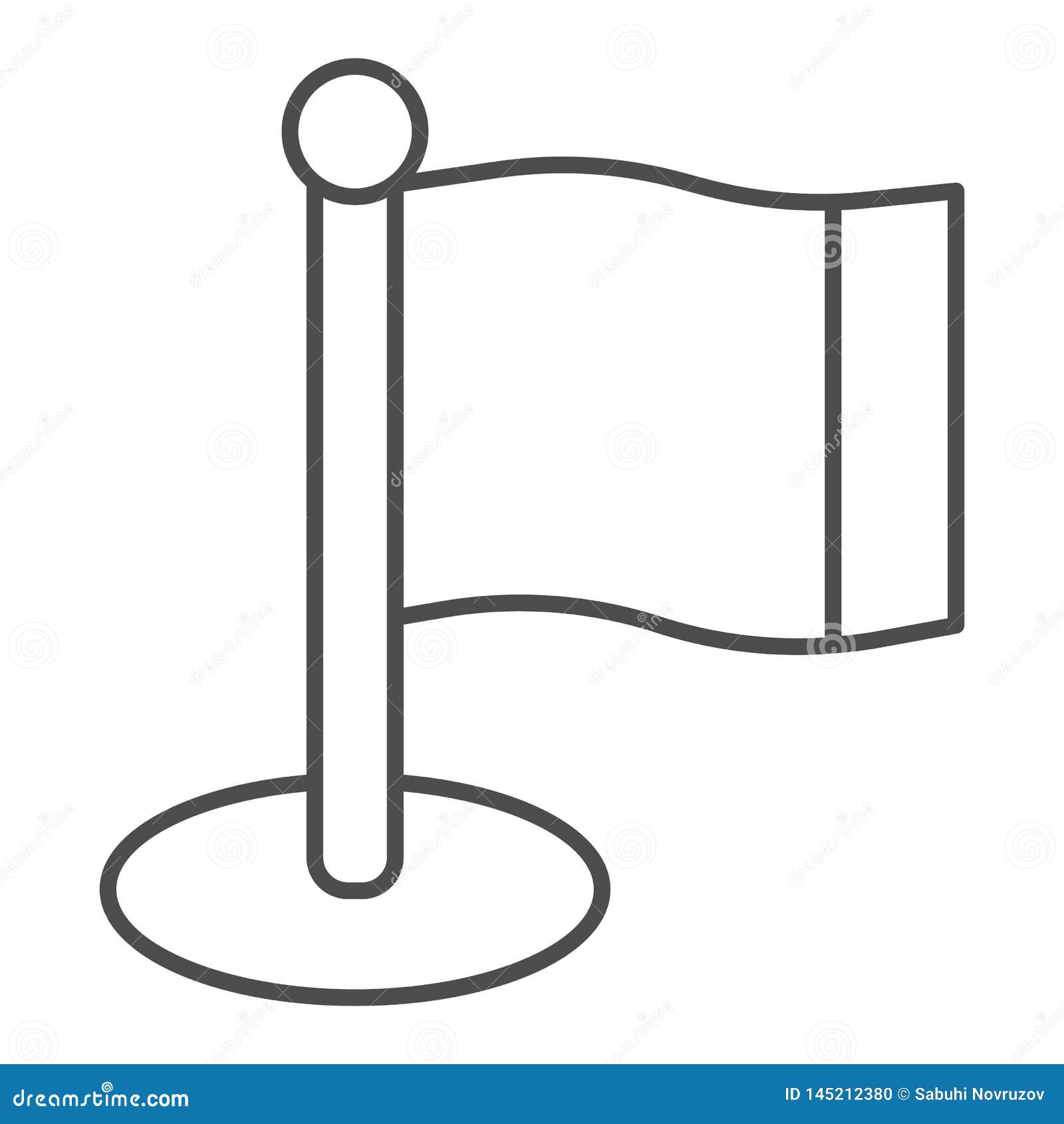 Flag Thin Line Icon. Flagpole Vector Illustration Isolated on White ...