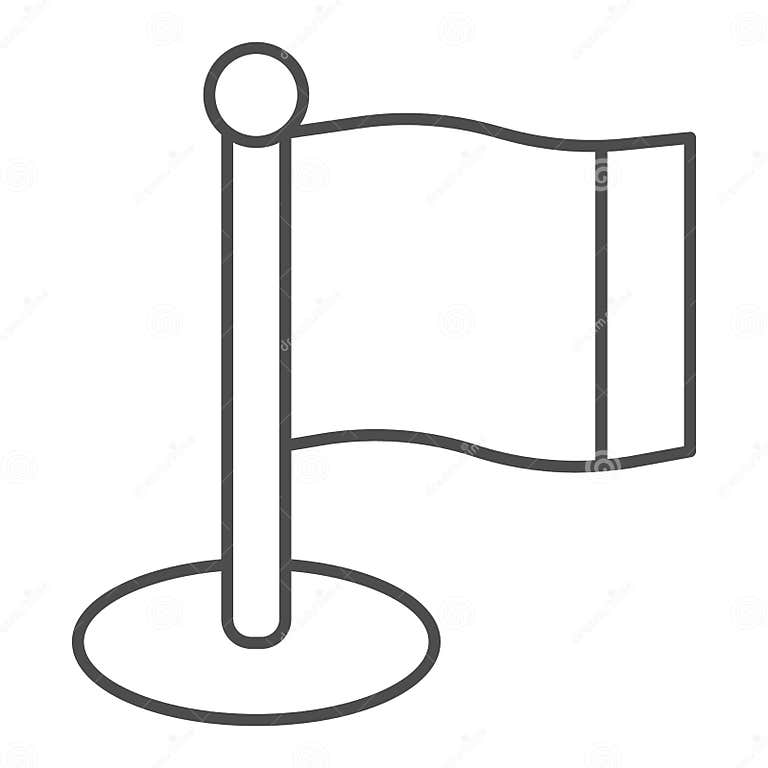 Flag Thin Line Icon. Flagpole Vector Illustration Isolated on White ...