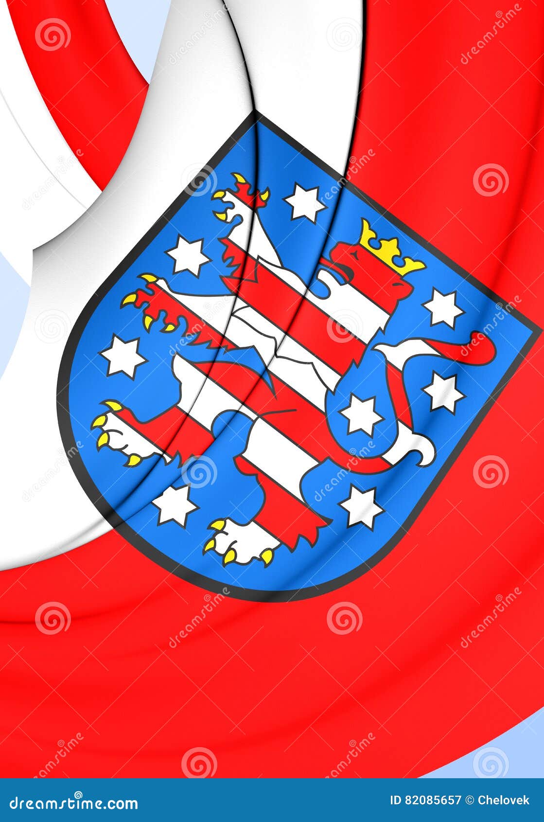 Flag of Thuringia, Germany. Stock Illustration - Illustration of waving ...