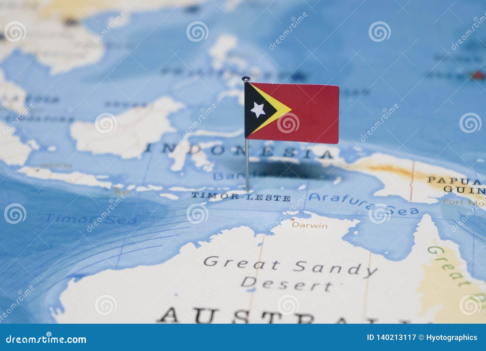 The Flag of Timor-leste in the World Map Stock Image - Image of ...