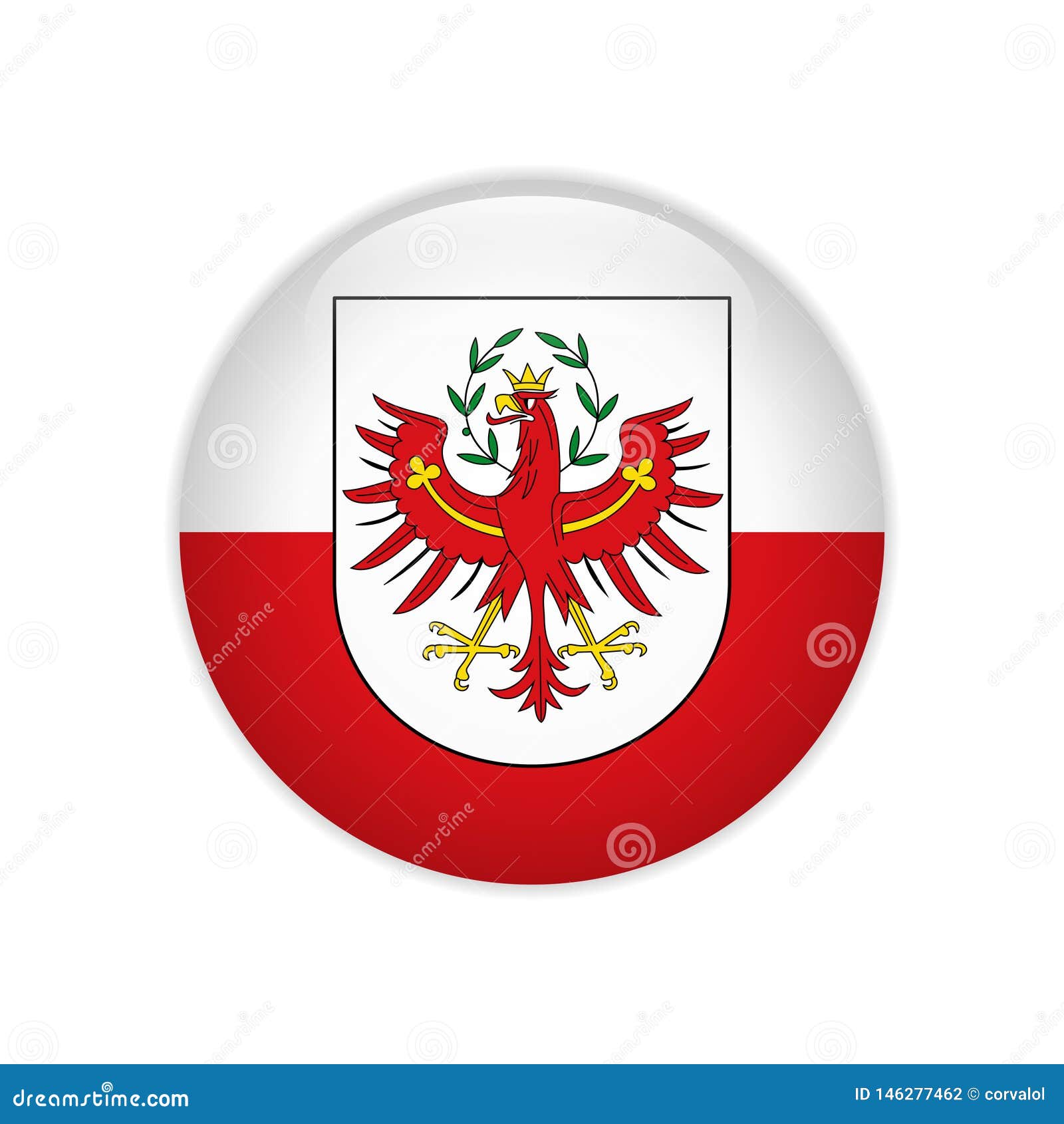 Flag of Tirol state button stock vector. Illustration of federalstate ...