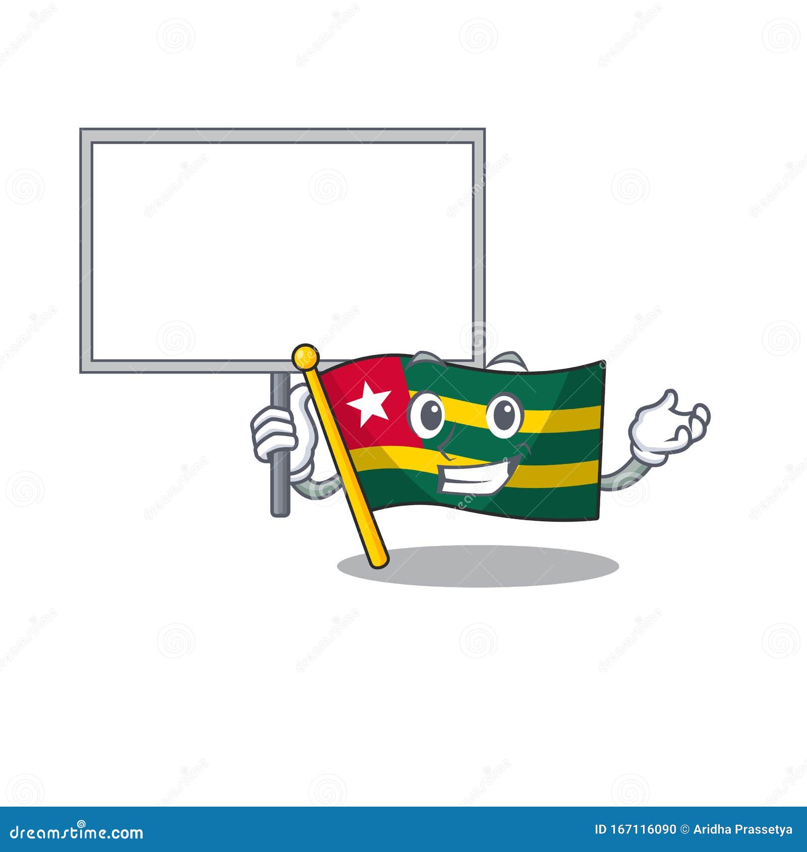Flag To Go Scroll Cule Cartoon Charakter Bringen Ein Board Vektor ...