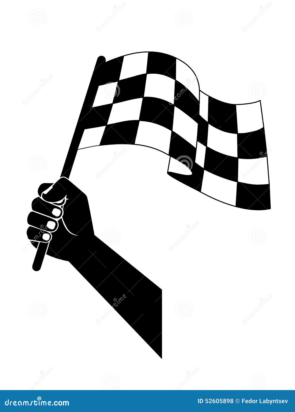 Flag To Start, Finish Racing in the Hand Stock Vector - Illustration of ...