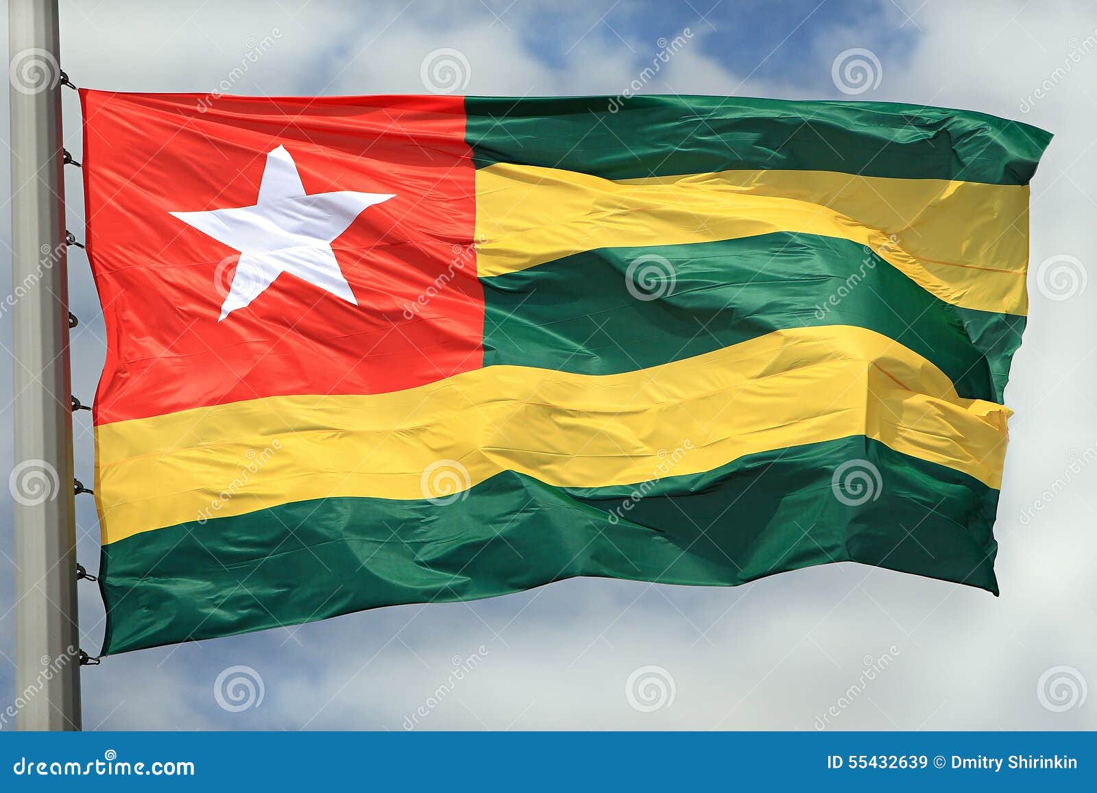 Flag of Togo stock image. Image of africa, flag, togolese - 55432639