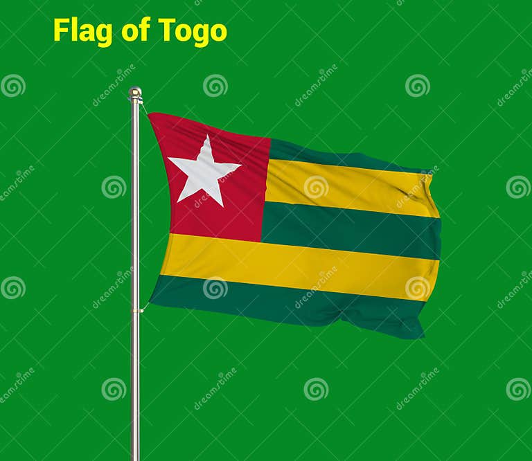 Flag of Togo, Togo Flag, National Flag of Togo. Pole Flag of Togo Stock Illustration ...