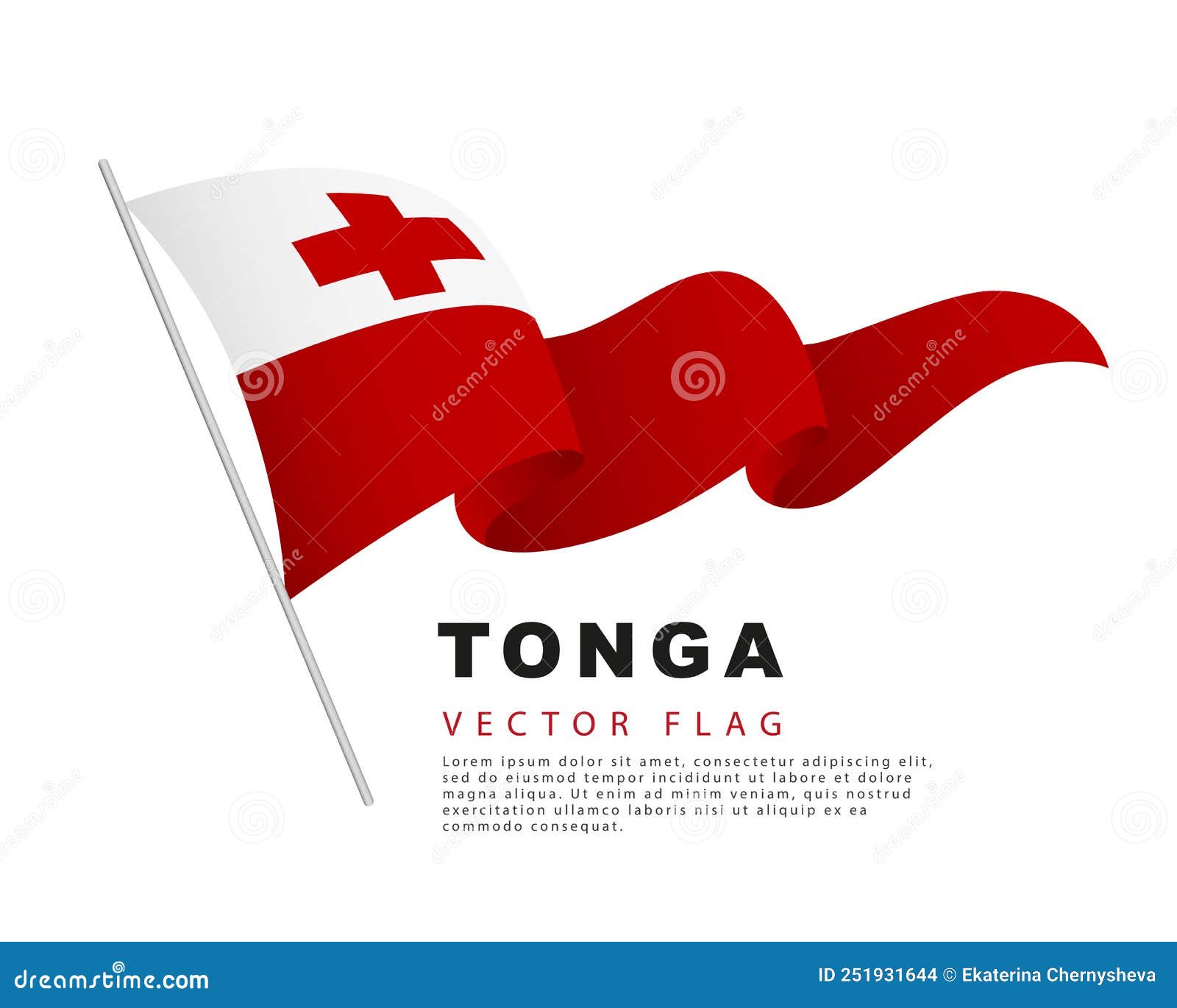Colorful Tongan Flag Logo. Flag Of Tonga. Vector Illustration Isolated ...