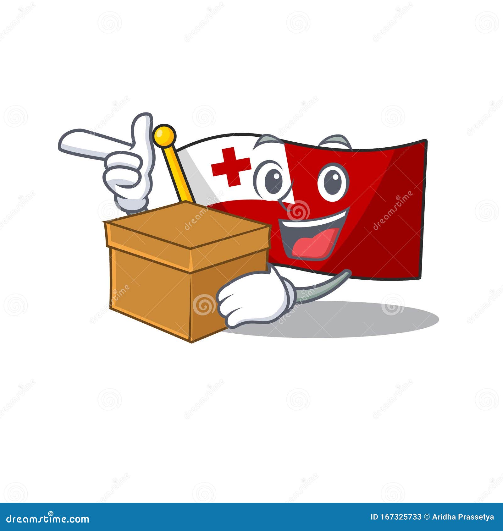 Flag Tonga Scroll Cartoon Character Bringing a Box Stock Vector ...