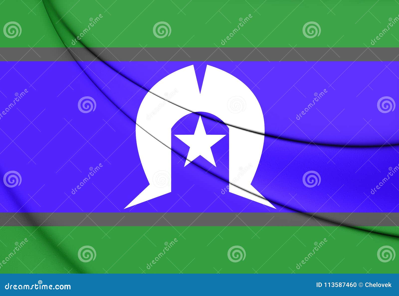 Map Of The Australian Torres Strait Islands With Flag Cartoon Vector ...