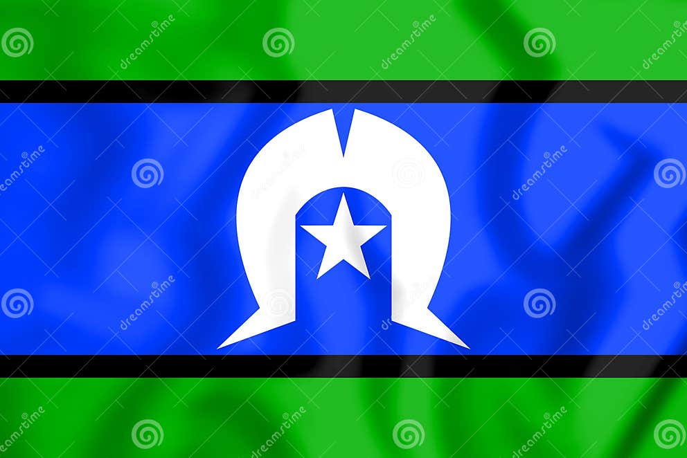 Flag of Torres Strait Islanders. 3D Illustration Stock Illustration ...