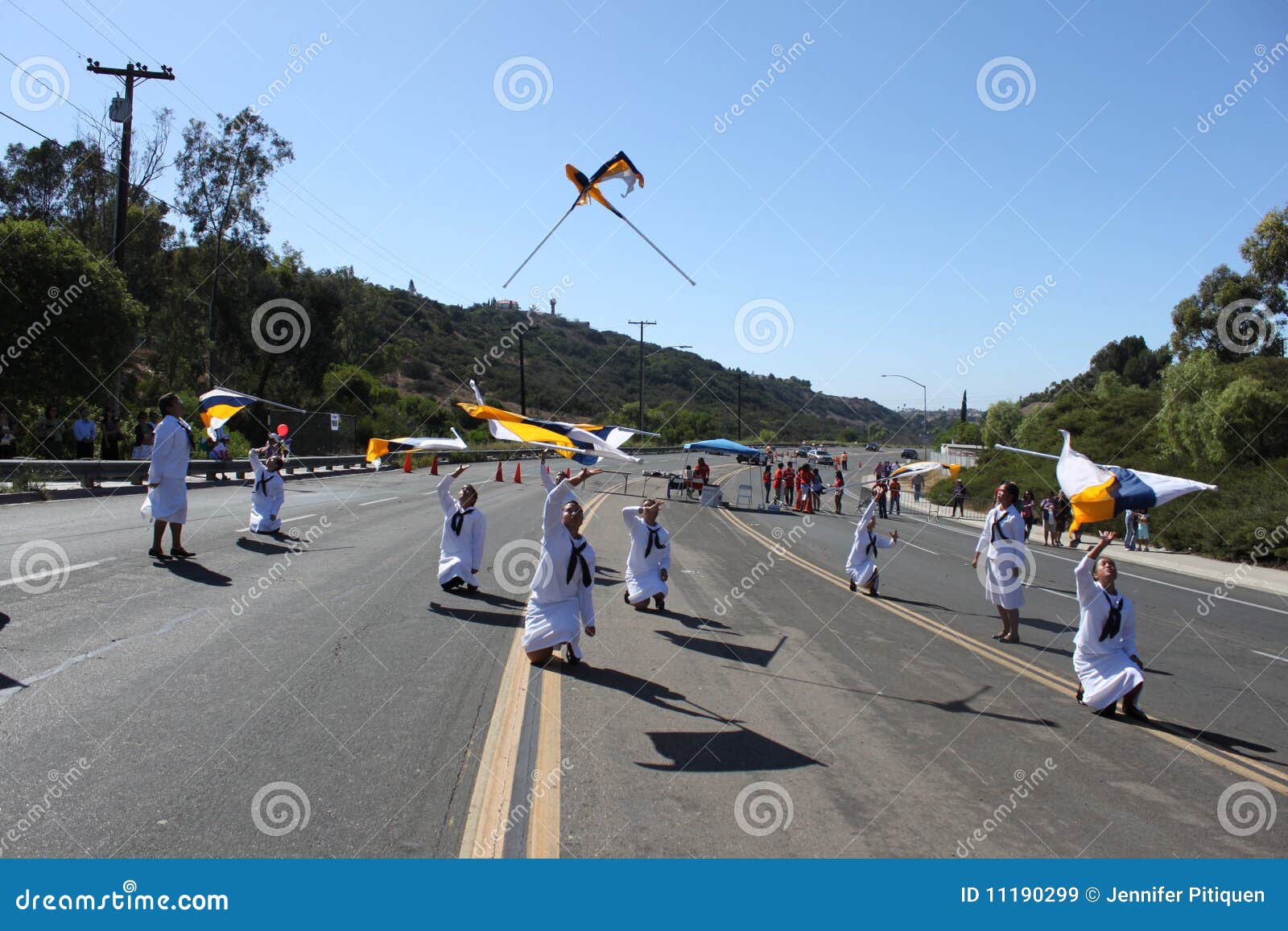 Flag toss editorial stock image. Image of blue, women - 11190299