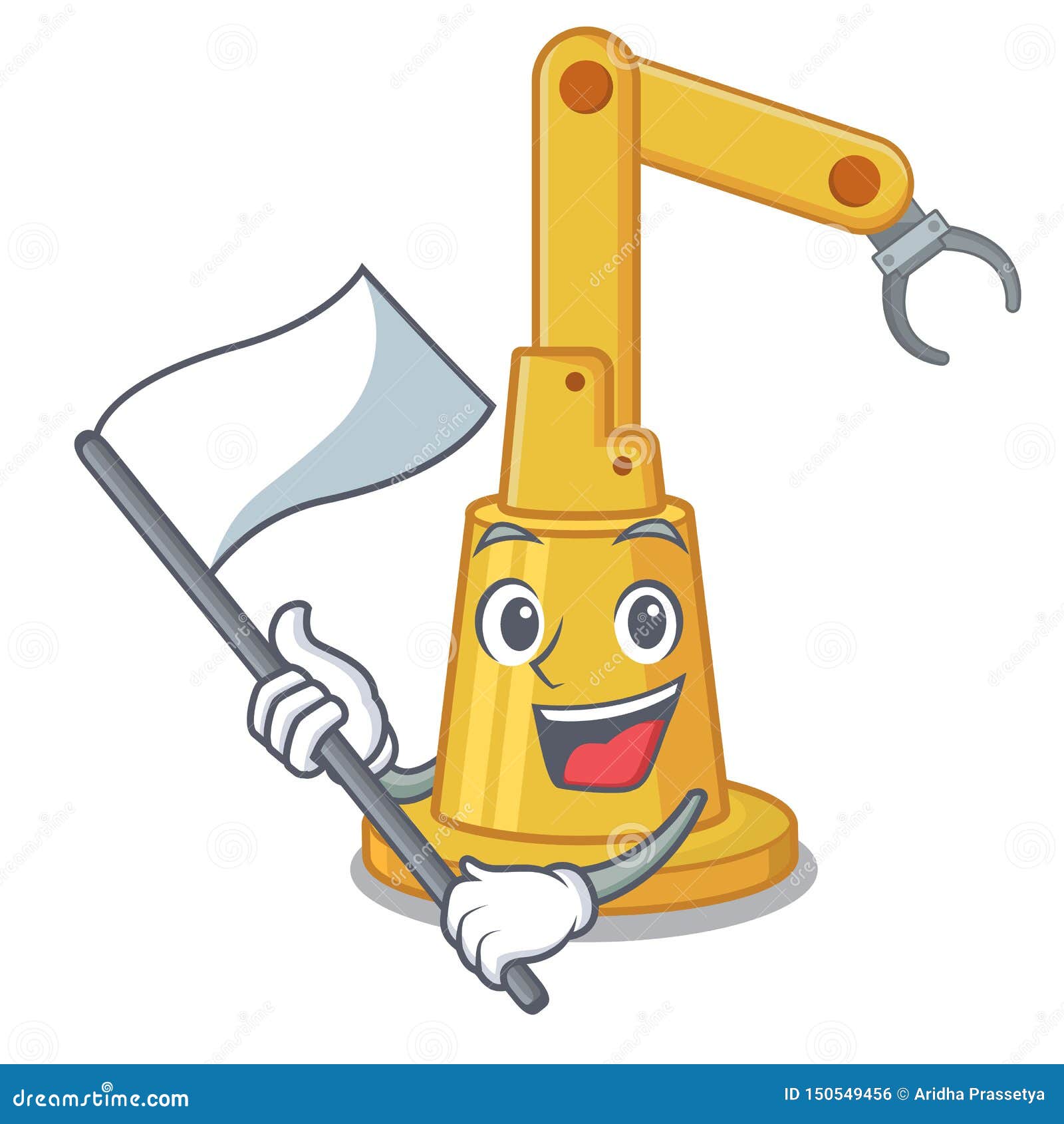 With Flag Toy Assembly Automation Machine on Cartoon Stock Vector ...