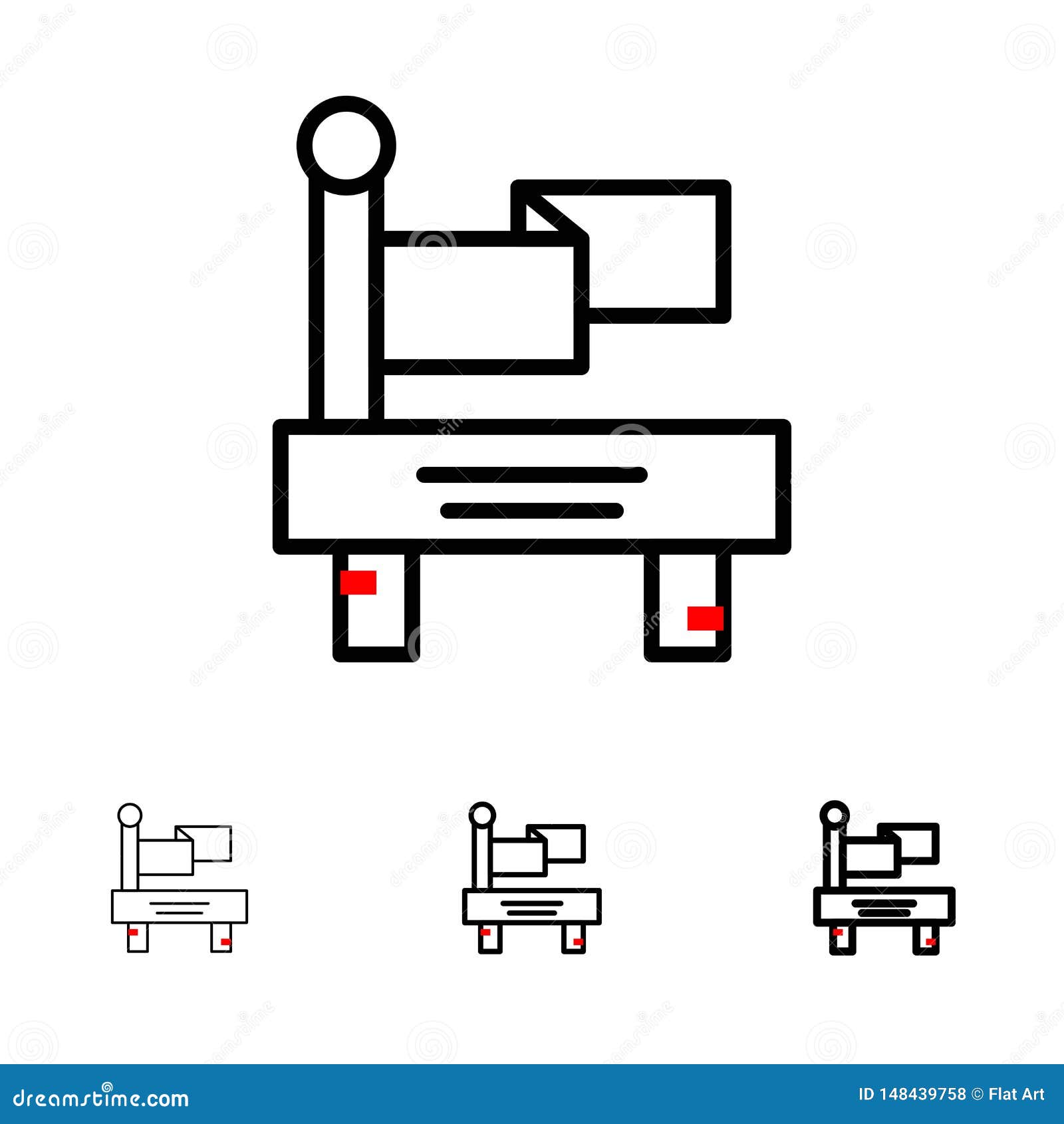 Flag, Train, Transportation Bold and Thin Black Line Icon Set Stock ...
