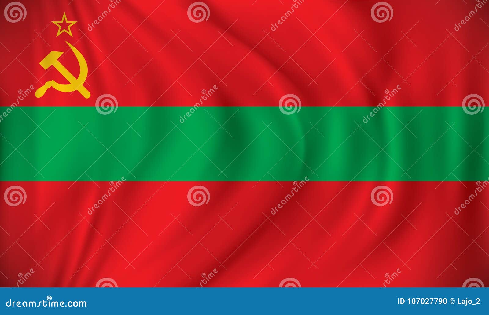 Flag of Transnistria stock vector. Illustration of hand - 107027790