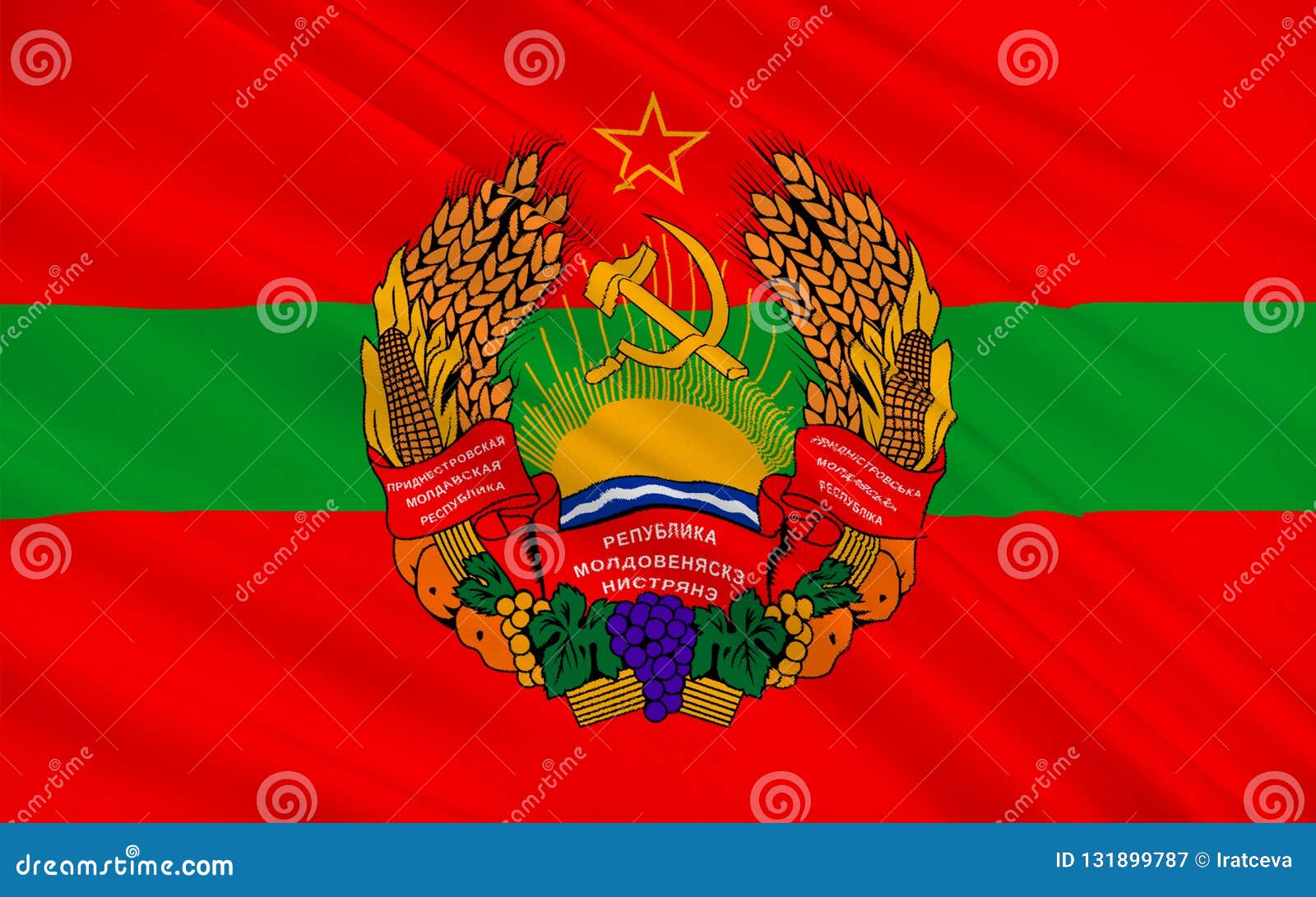 Flag of Transnistria stock illustration. Illustration of pridnestrovian ...