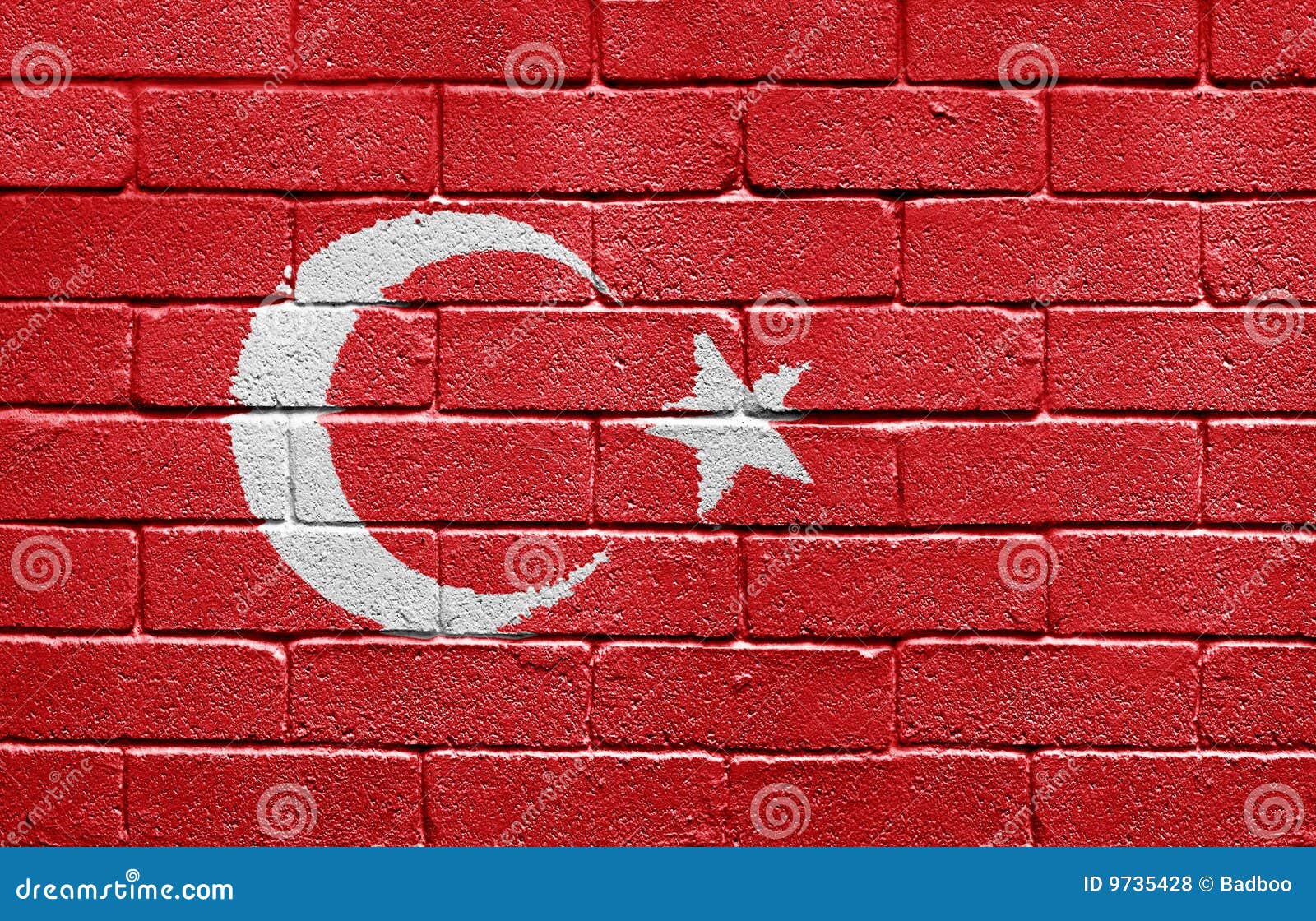 Flag of Turkey on a Brick Wall Stock Photo - Image of drawing, pattern ...