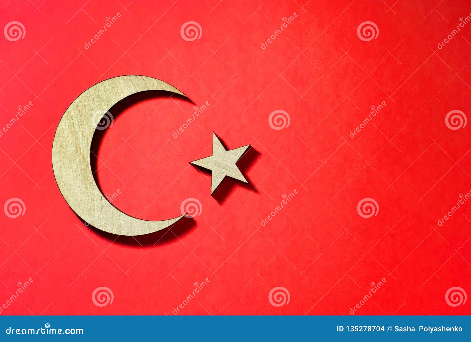 Flag of Turkey, Crescent and Stock Photo - Image of background ...
